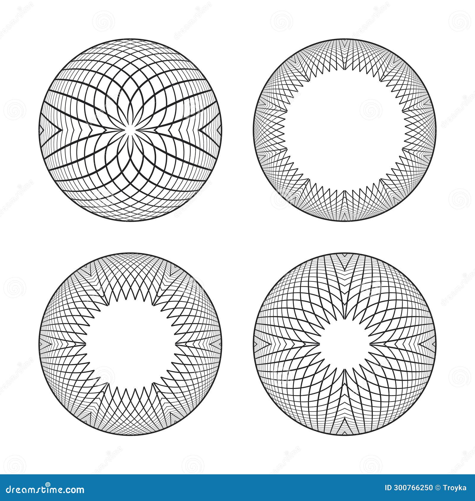Set of Abstract Circle Spherical Design Elements. 3D Illusion Effect ...
