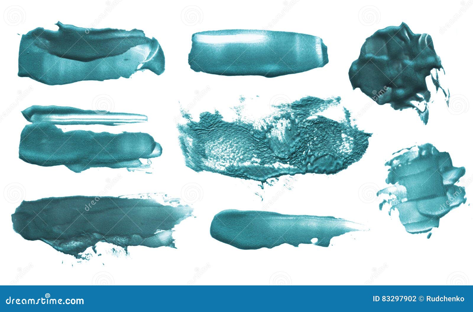 Set of Abstract Color Acrylic Brush Strokes. Stock Photo - Image of ...