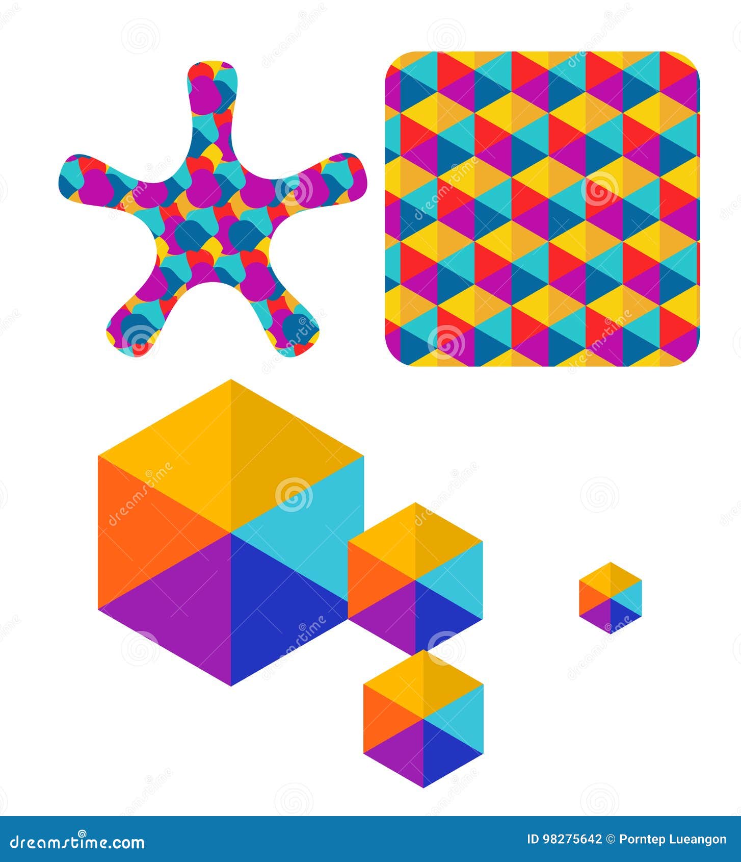 Set of Abstract Color Box Logo Stock Vector - Illustration of symbol ...