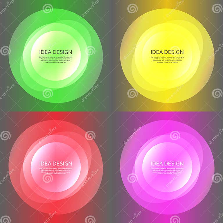 Set Abstract Color Glow Light Effect Stock Vector - Illustration of ...