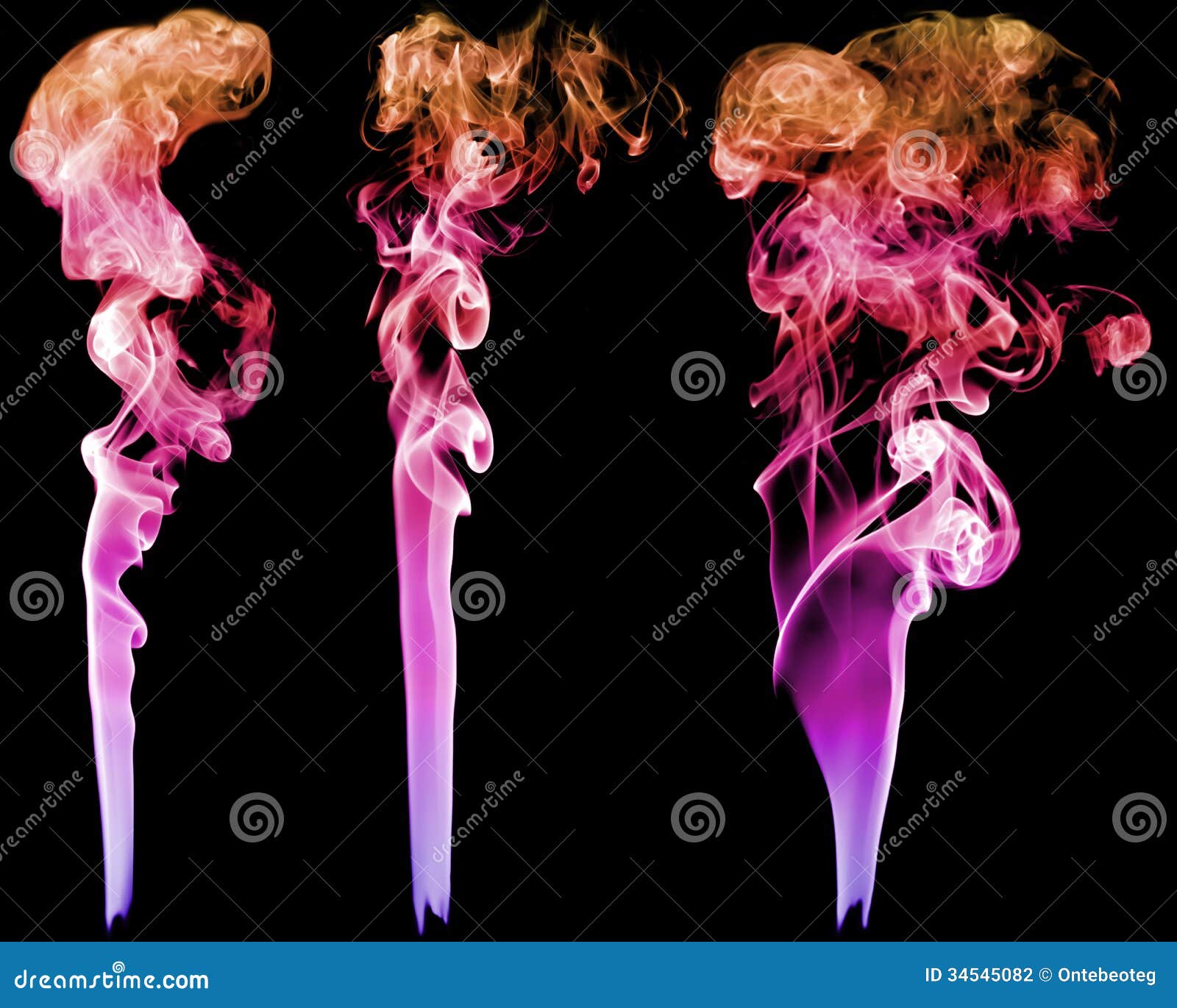 Set of Abstract Color Smoke Stock Photo - Image of striped, midair ...