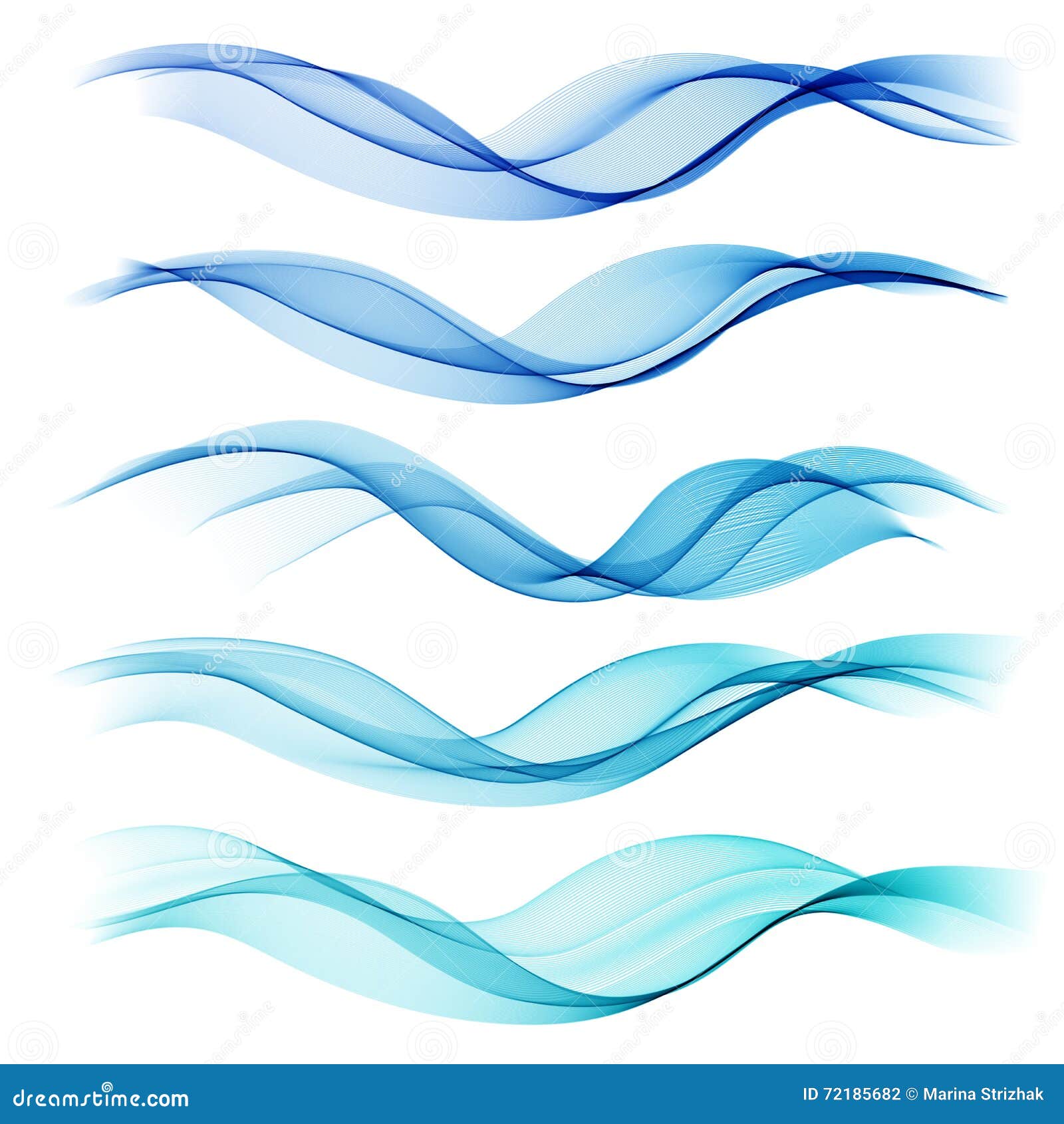 Set Abstract Color Wave. Vector Smoke Lines. Stock Vector ...