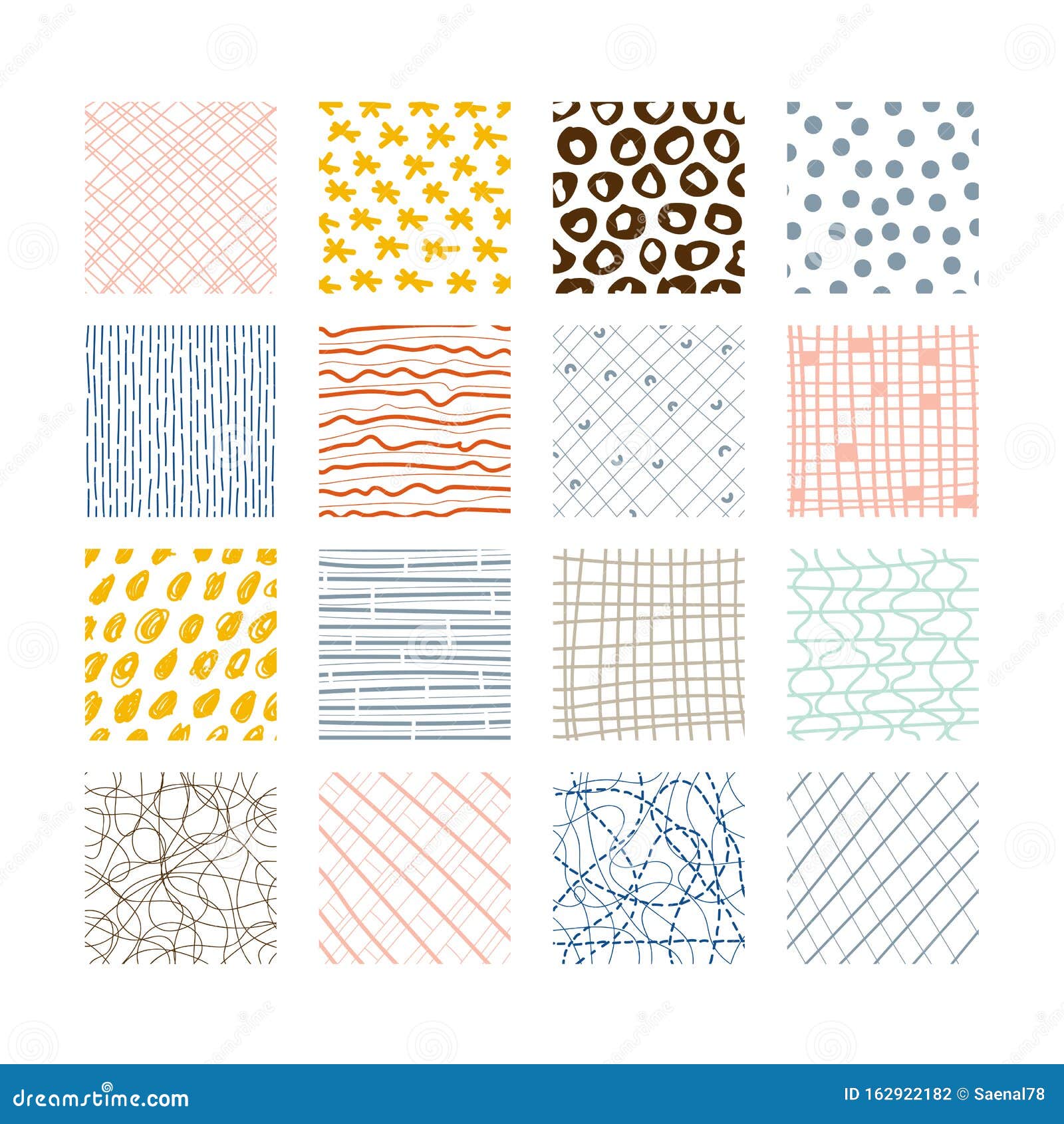 Set of Abstract Colored Squares. Hand Drawn Backgrounds. Design ...