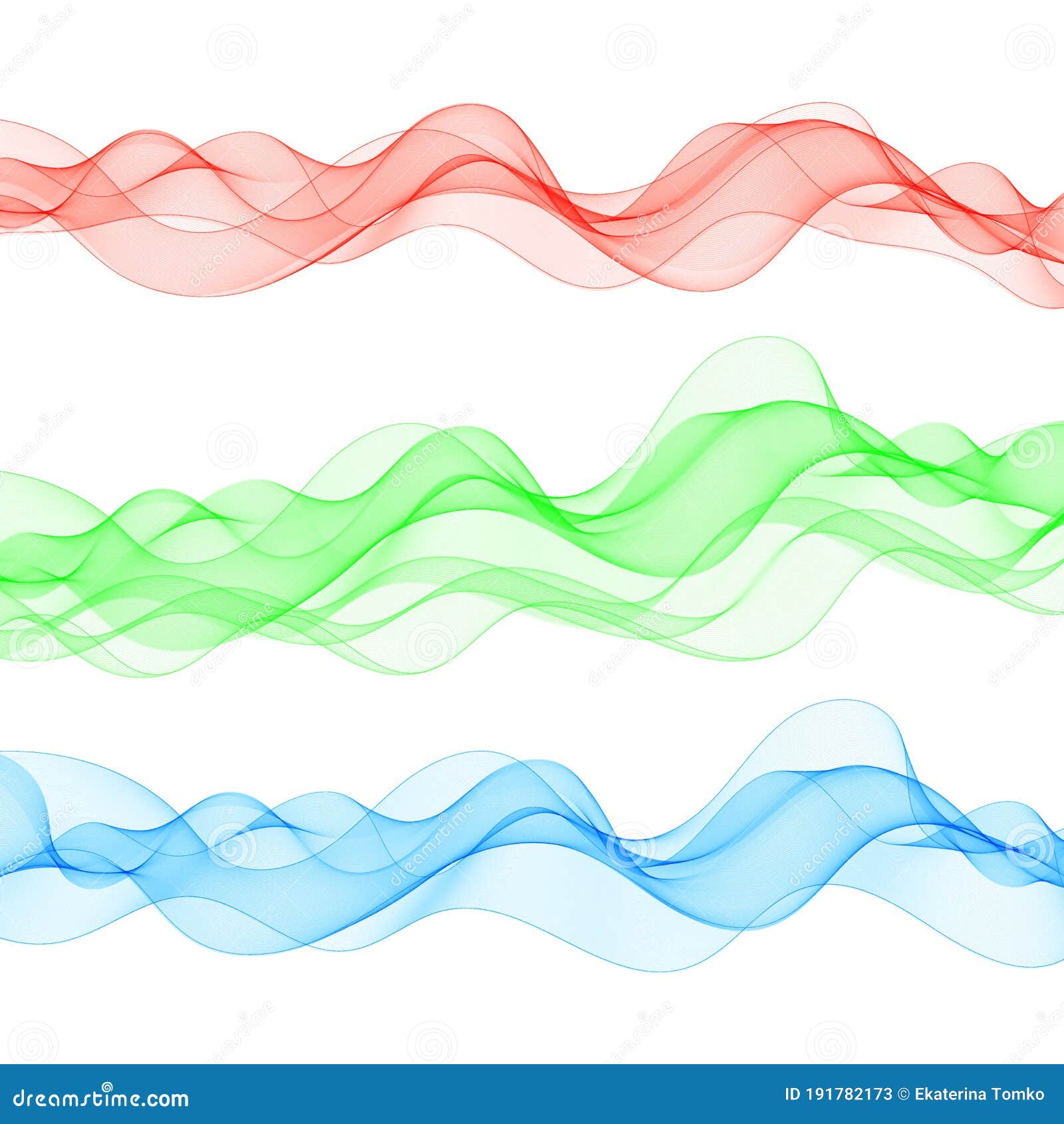 Set of Abstract Colored Waves. Red, Green, Blue Waves. Eps 10 Stock ...