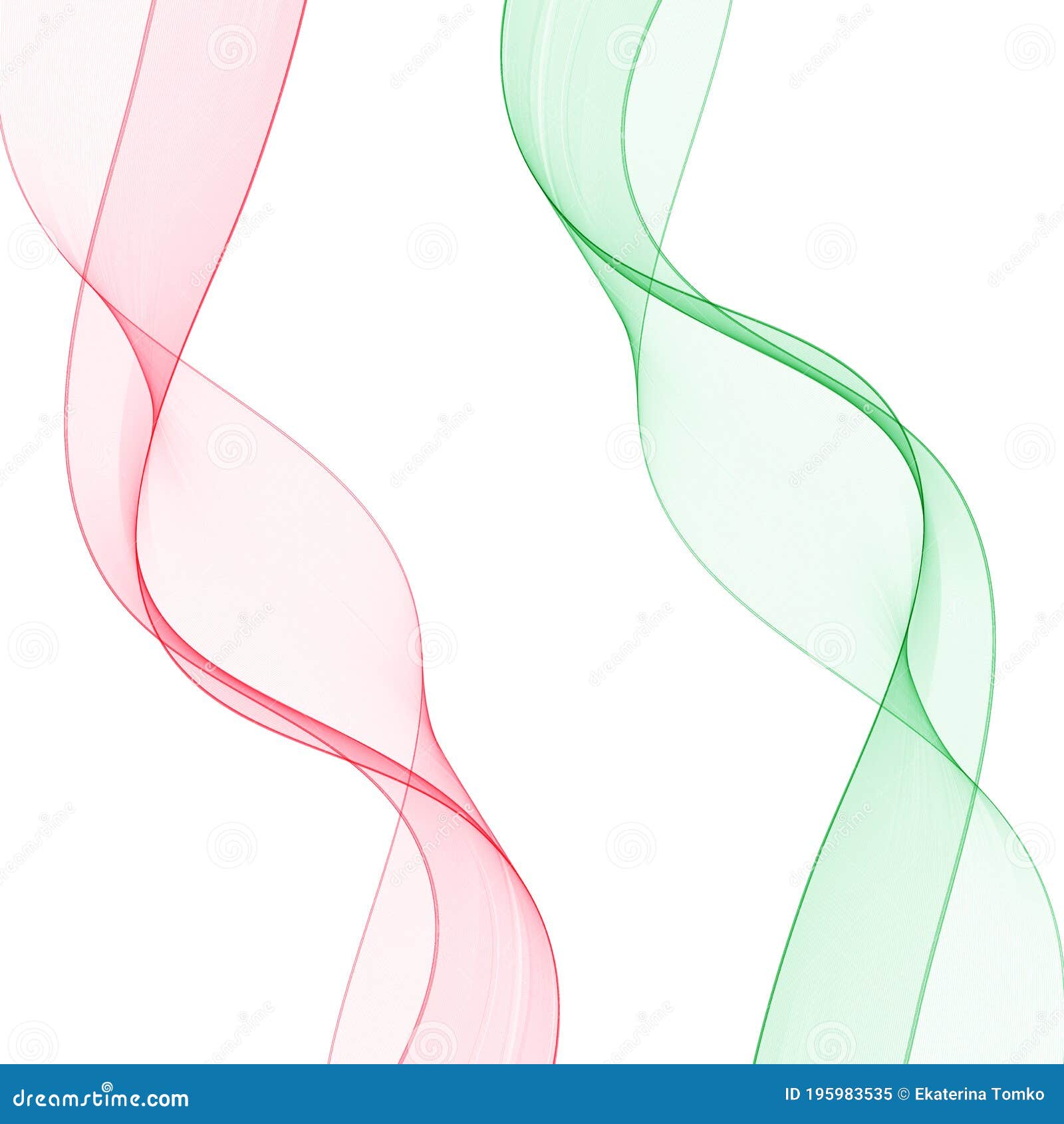 Set of Abstract Colored Waves. Red, Green Waves. Eps 10 Stock ...