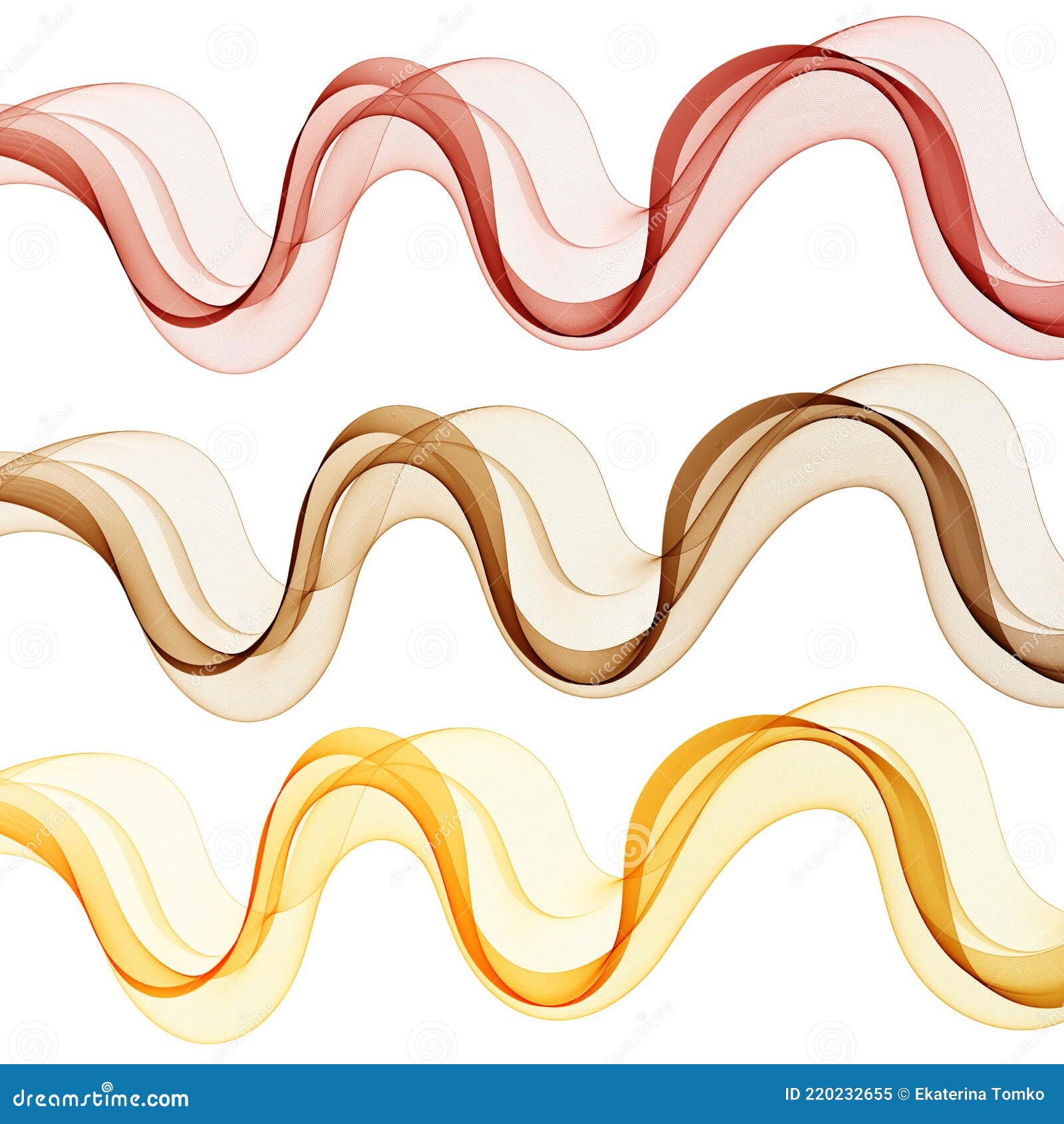 Set of Abstract Colored Waves. Vector Illustration. Eps 10 Stock Vector ...