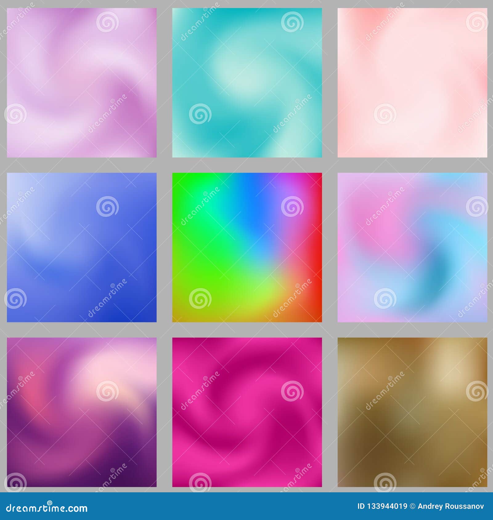 Set of Abstract Colorful Blurred Gradient Mesh Vector Background Stock ...