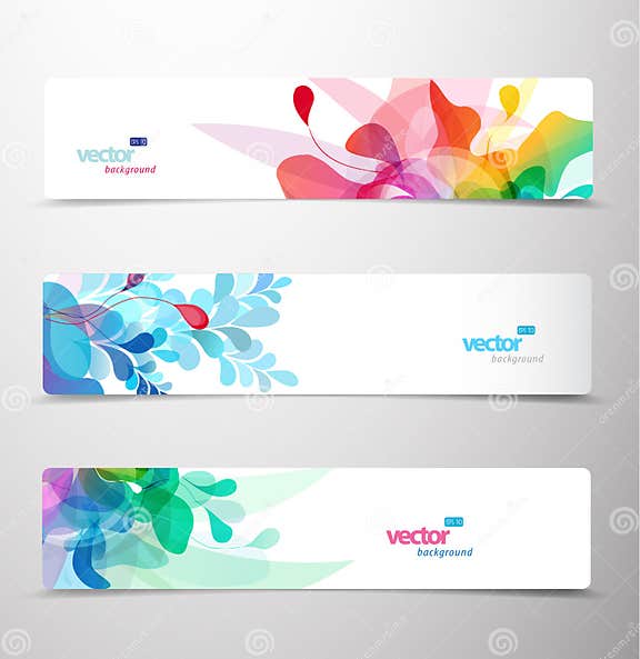 Set of Abstract Colorful Headers. Stock Vector - Illustration of ...