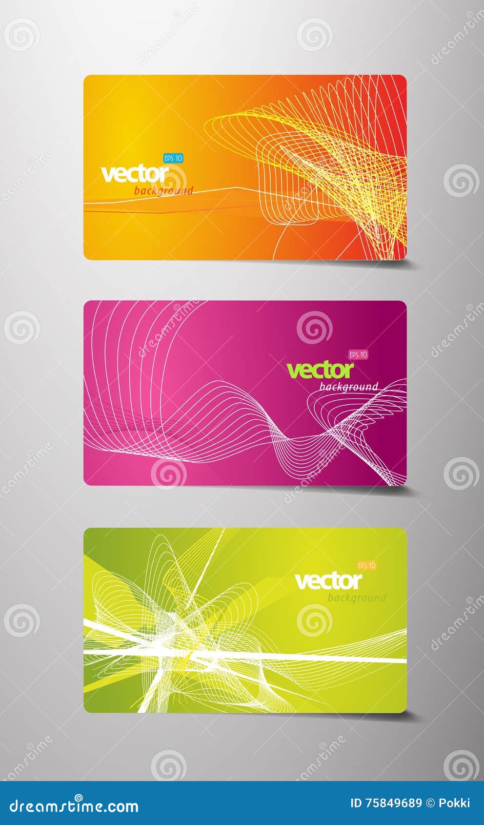Set of Abstract Colorful Labels with Lines Stock Vector - Illustration ...