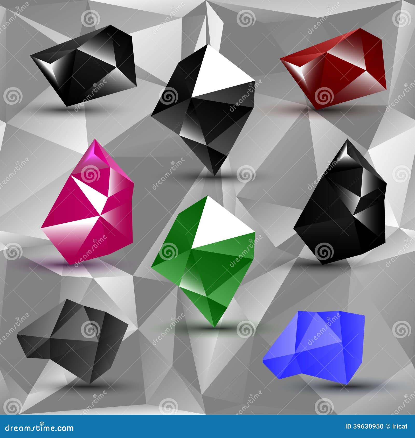 Set of Abstract Colorful Labels in Modern Style Polygon Stock Vector ...