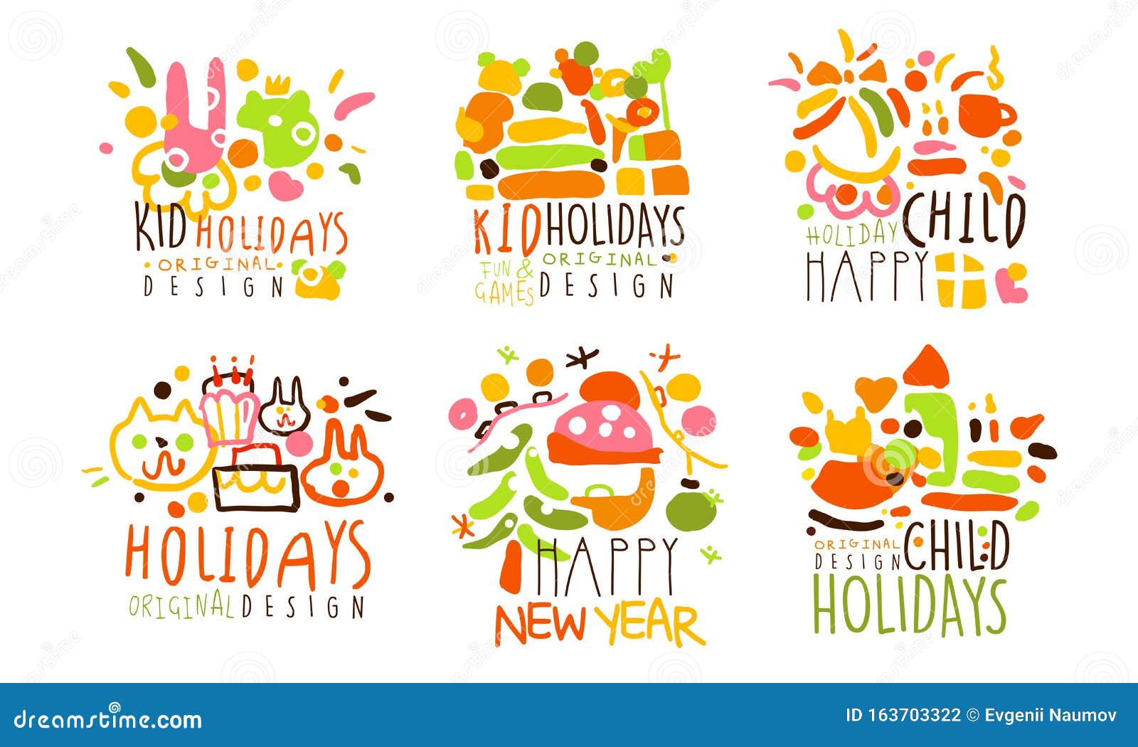 Set of Abstract Logos for the Holidays. Vector Illustration. Stock ...