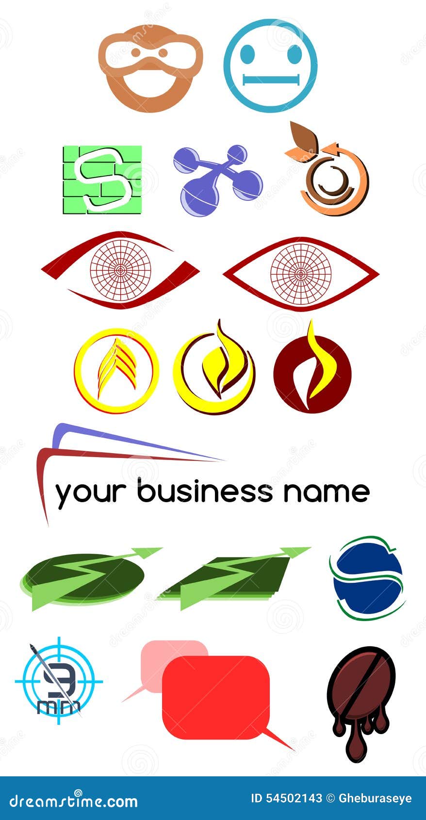 Set of Abstract Colorful Logos Stock Vector - Illustration of emblem ...