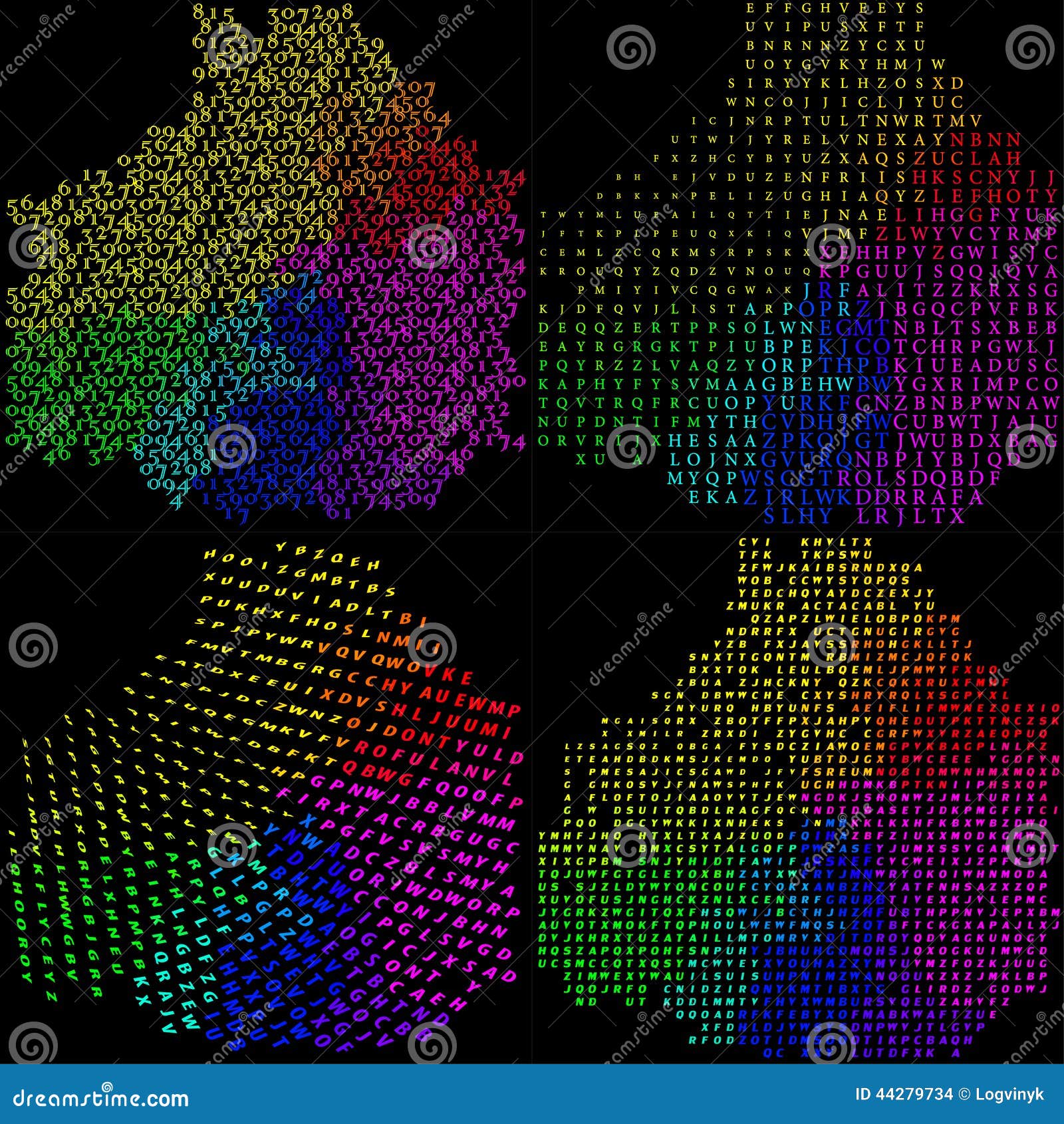 Set of Abstract Colorful Numbers with Place for Stock Vector ...