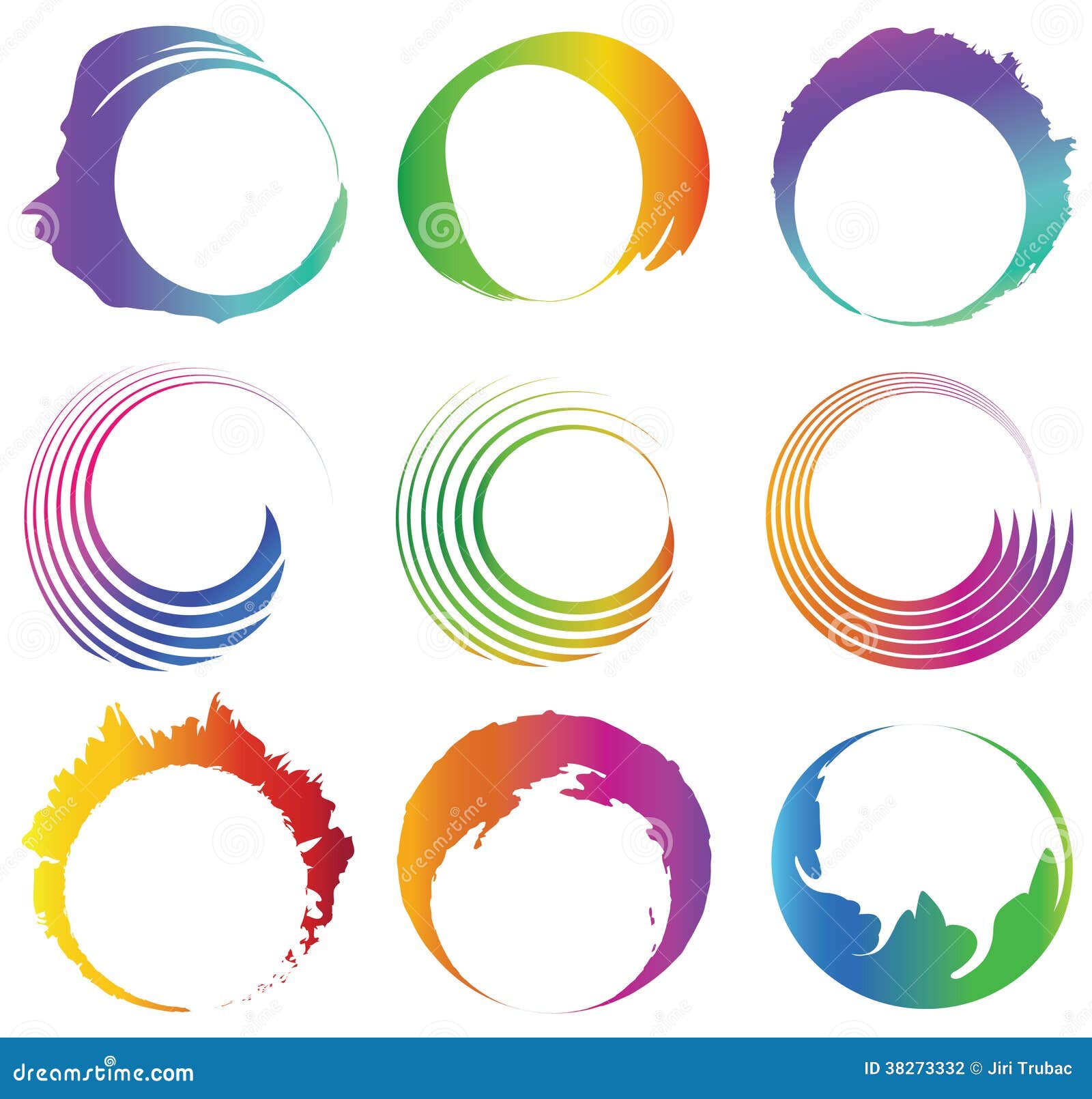 Set of Abstract Colorful Round Spiral with Free Sp Stock Vector ...