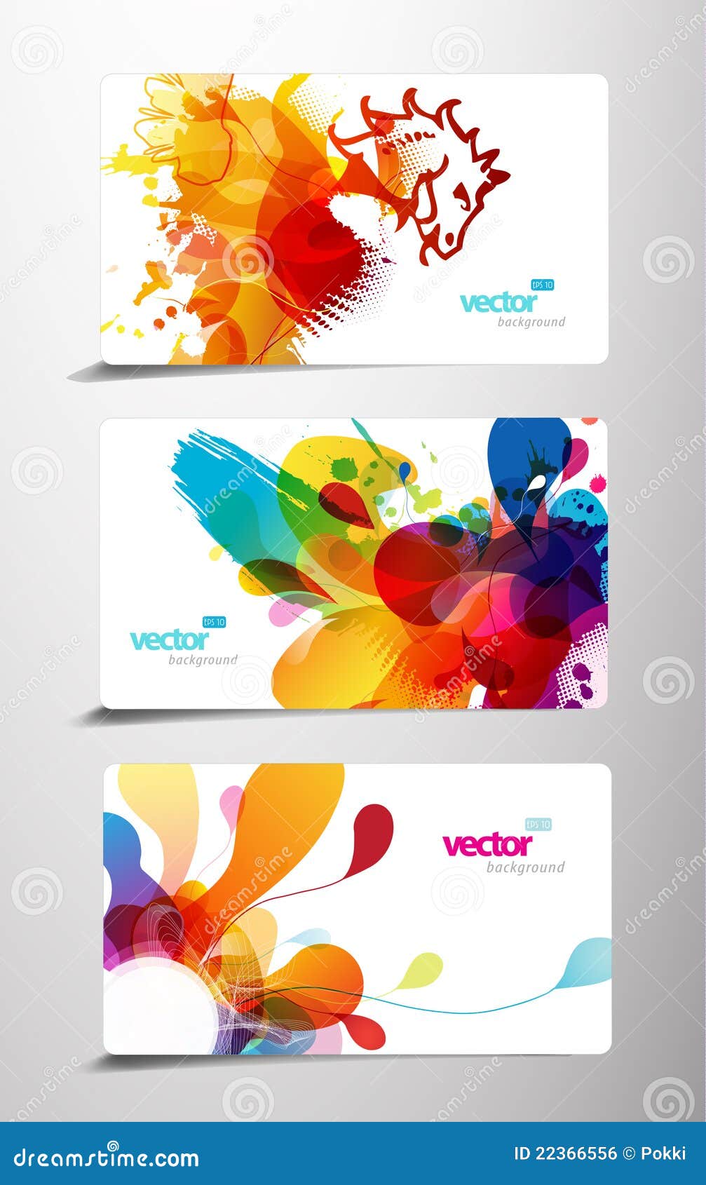 Set of Abstract Colorful Splash Gift Cards. Stock Vector - Illustration ...