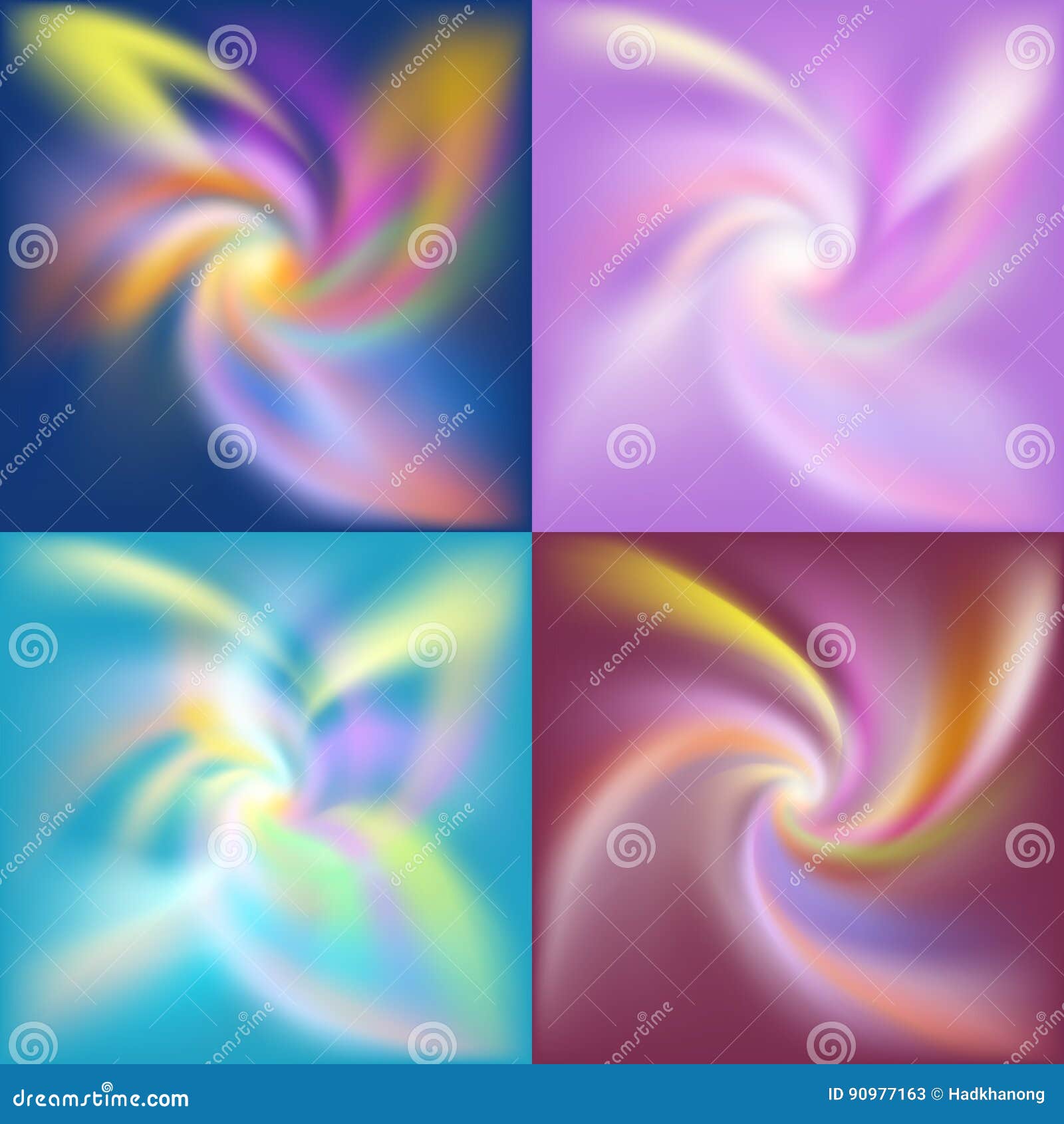 Set of Abstract Colorful Twist Shape Stock Vector - Illustration of ...