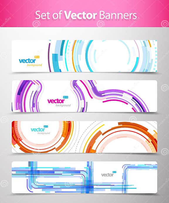 Set of Abstract Colorful Web Headers. Stock Vector - Illustration of ...