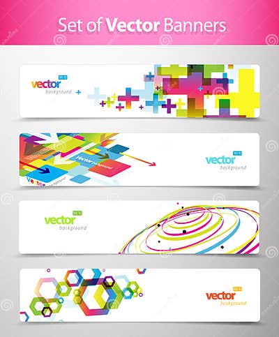 Set of Abstract Colorful Web Headers. Stock Vector - Illustration of ...