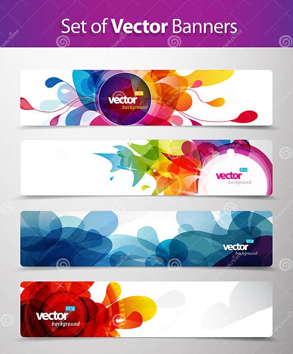 Set of Abstract Colorful Web Headers. Stock Vector - Illustration of ...