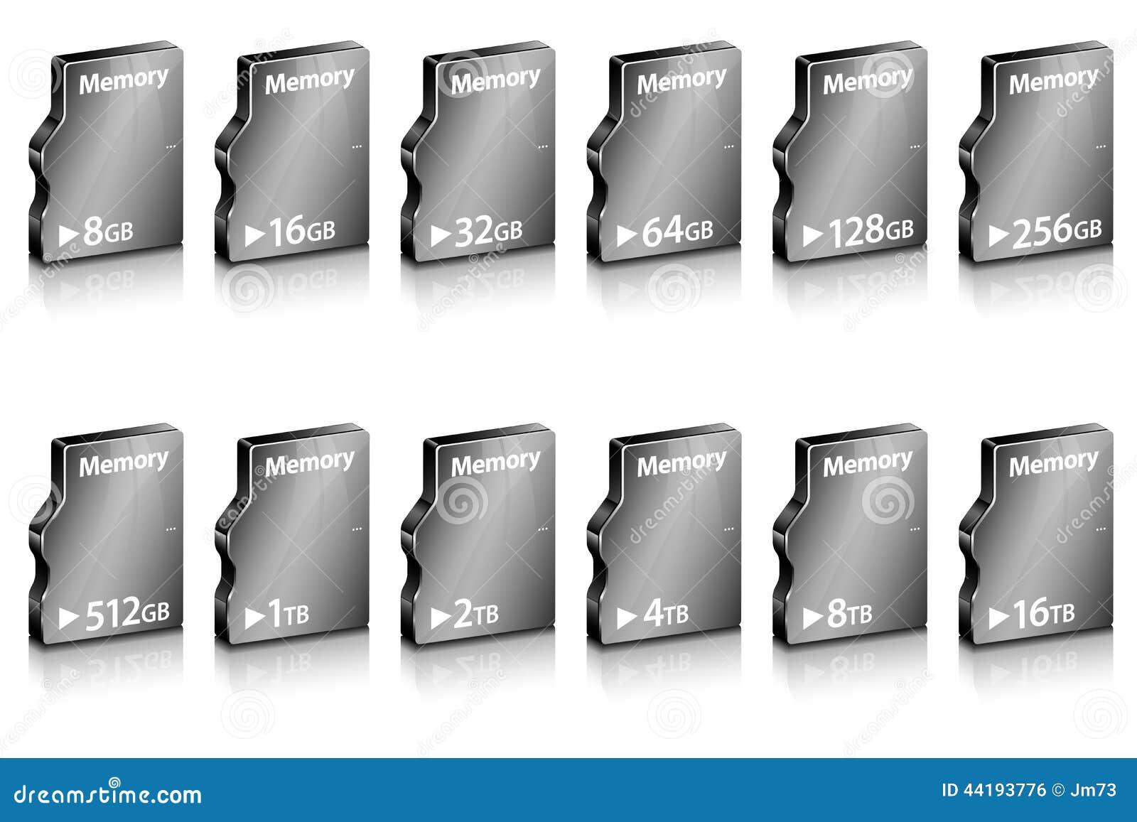 Set of Abstract Computer Memory in Different Capacity Stock Vector ...