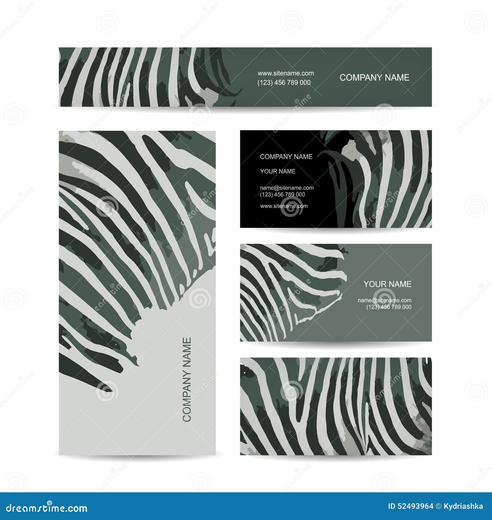 Set of Abstract Creative Business Cards, Zebra Stock Vector ...