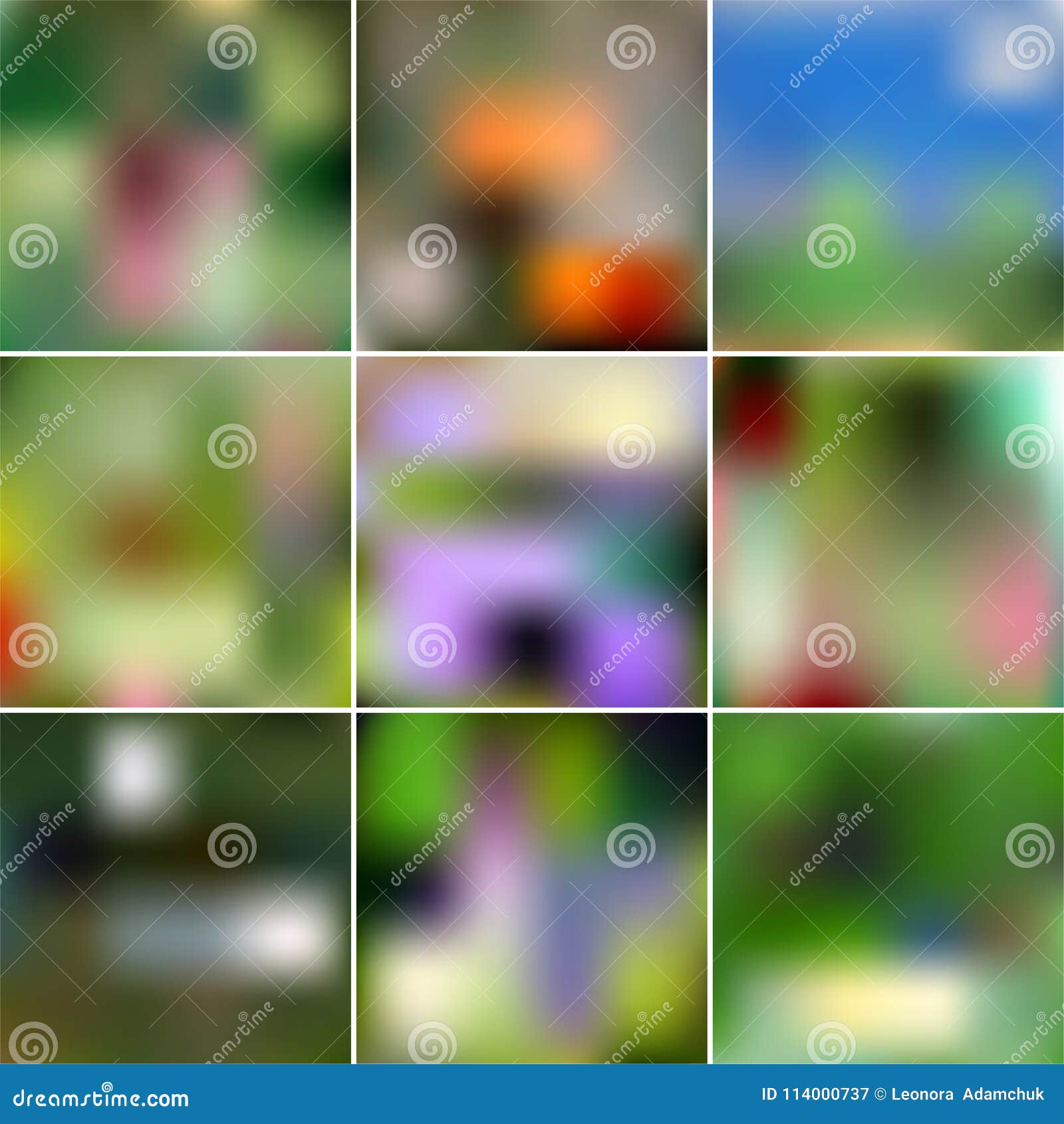 Set of Abstract Creative Concept Multicolored Blurred Background. for ...