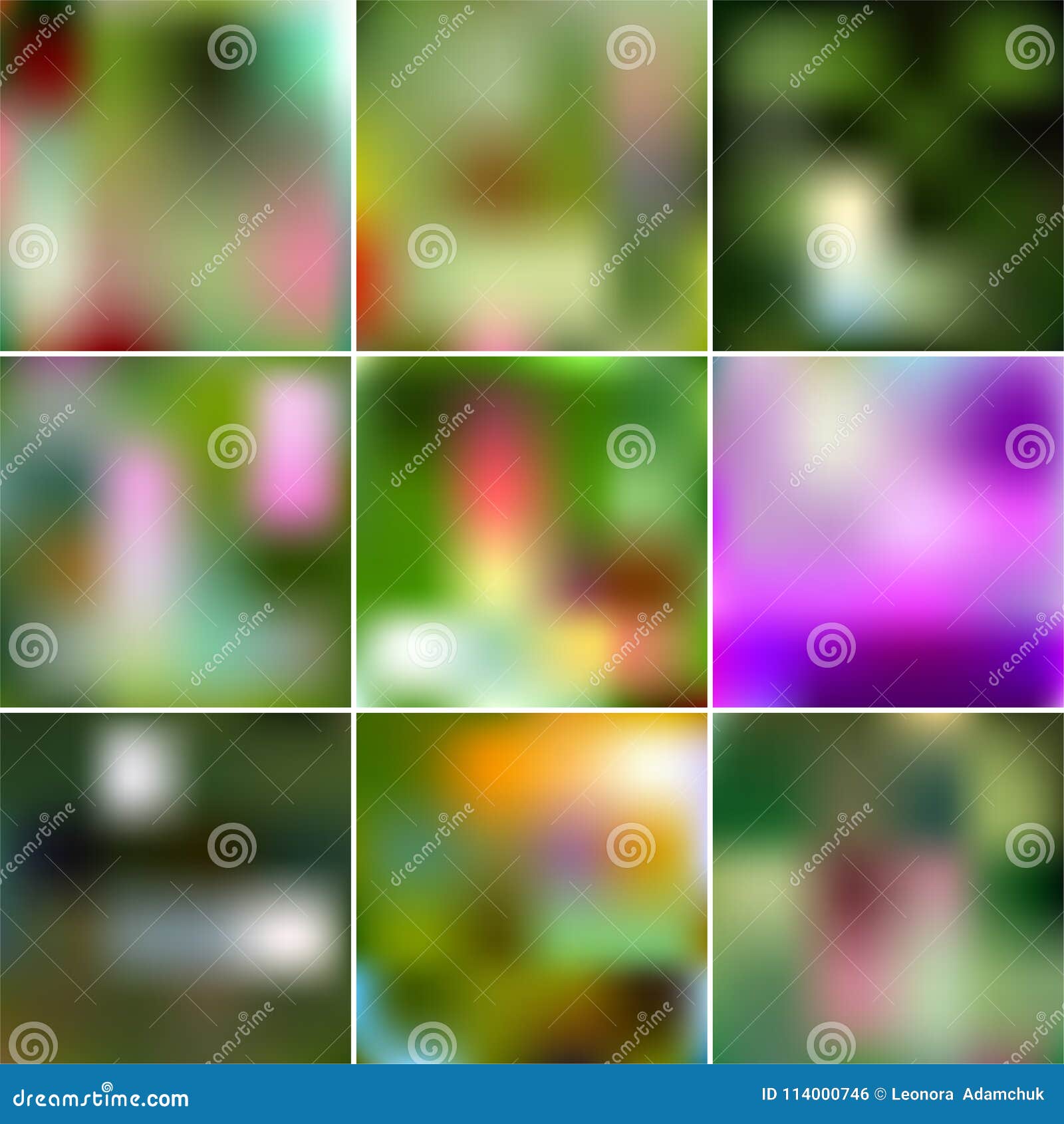 Set of Abstract Creative Concept Multicolored Blurred Background. for ...