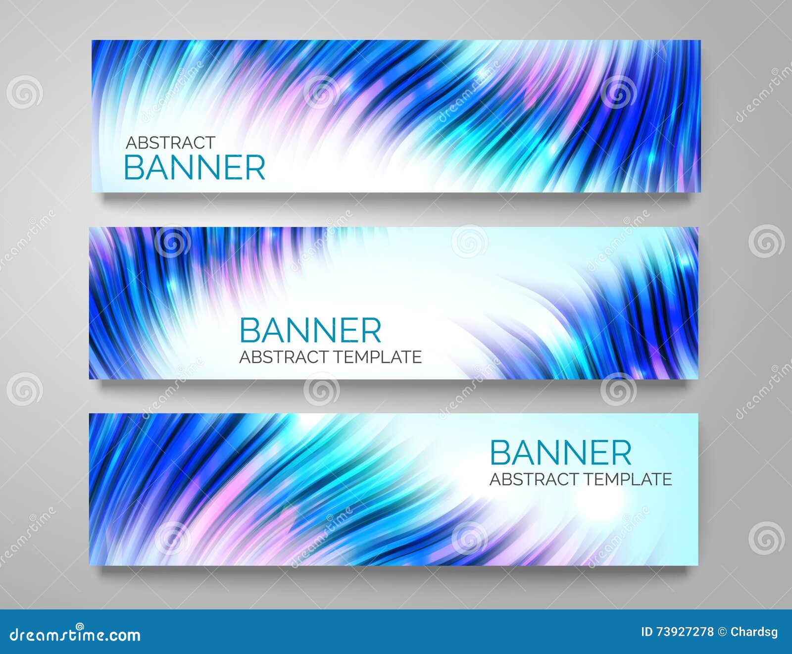 Set of Abstract Curve Banners. Bright Colorful Wave Stock Vector ...