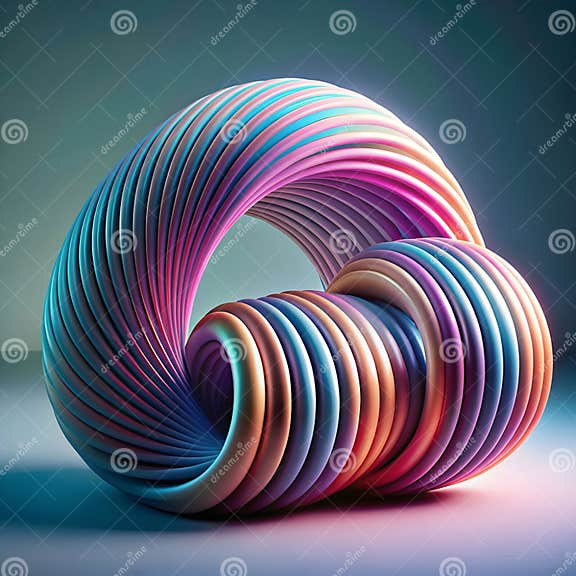 Set of Abstract Curved Lines 3d Render Stock Illustration ...