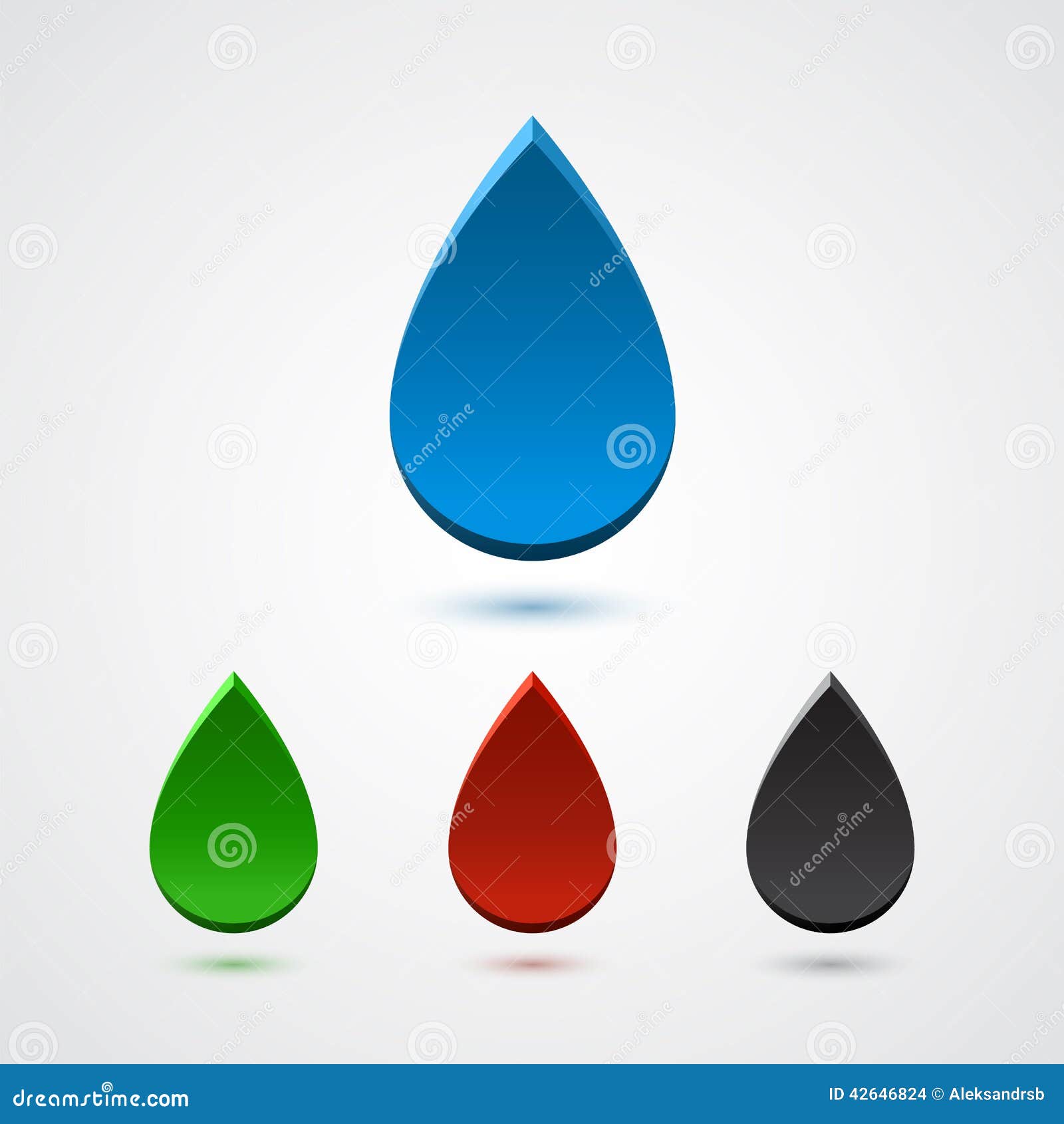 Set of Abstract 3d Colorful Drops Stock Vector - Illustration of liquid ...