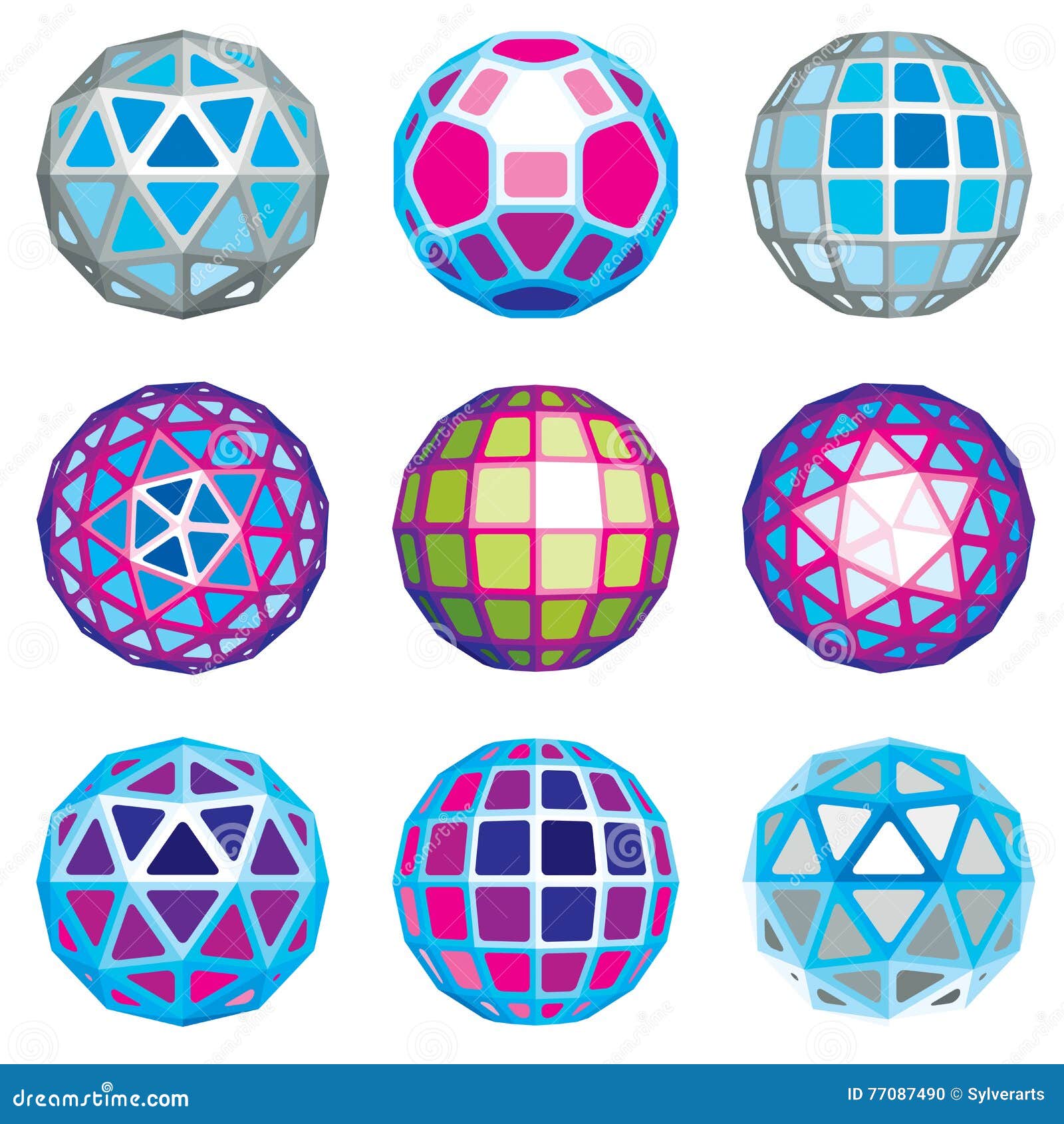 Set of Abstract 3d Faceted Figures. Vector Low Poly Design Stock Vector ...