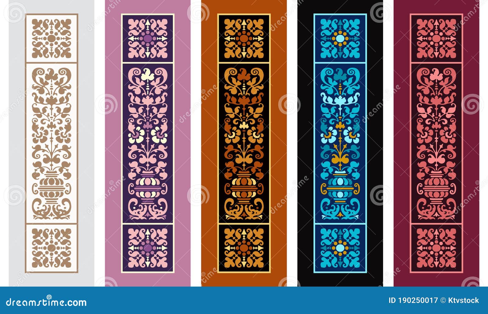 Set of Abstract Decorative Ethnic Bookmarks Stock Vector - Illustration ...