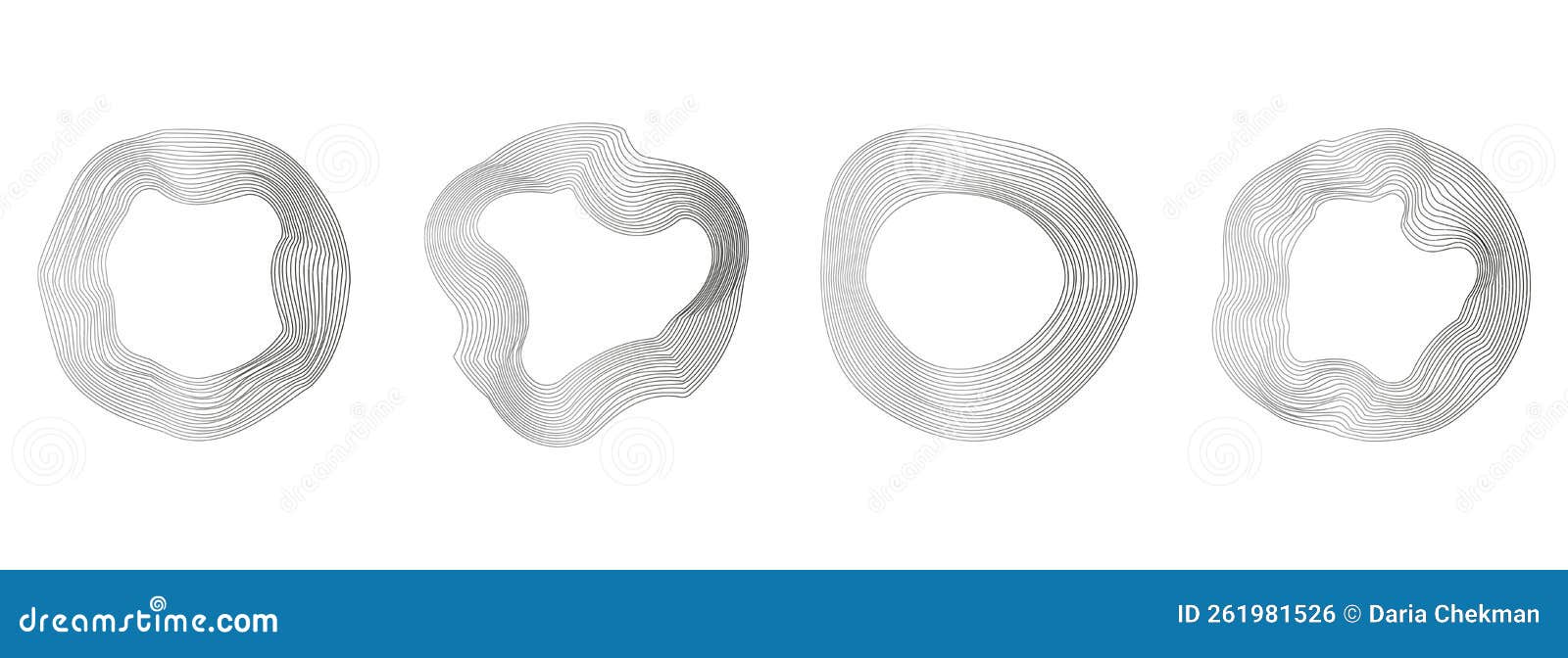 Set of Abstract Deformed Circle Banners. Distorted Contour Stock Vector ...