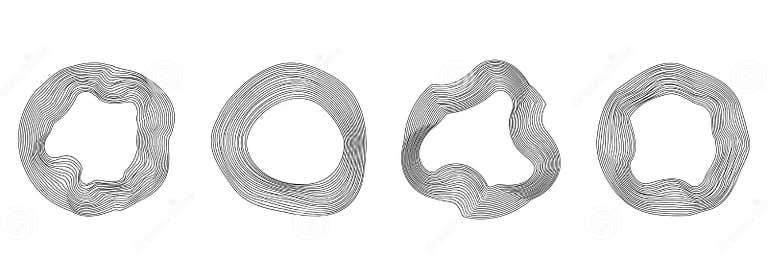 Set of Abstract Deformed Circle Banners. Distorted Contour Stock Vector ...