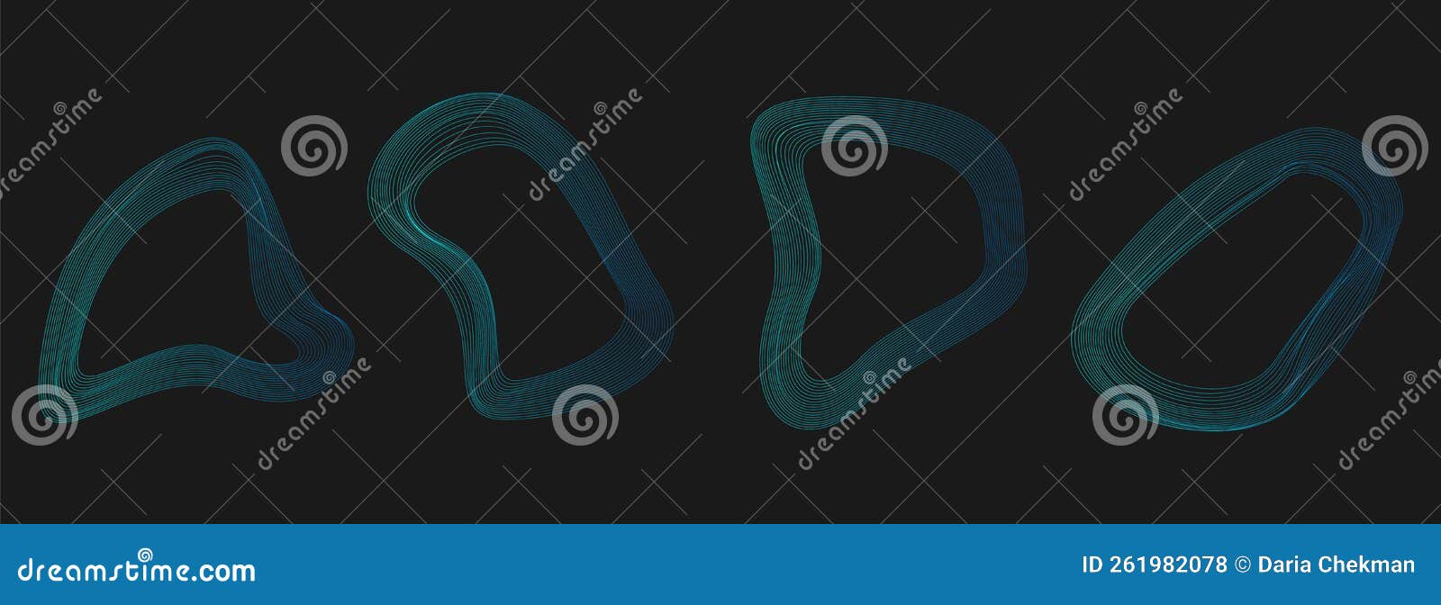 Set of Abstract Deformed Circle Banners. Distorted Contour Stock Vector ...