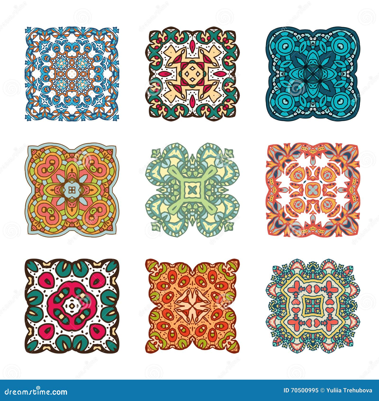 Set of Abstract Design Element. Round Mandalas in Vector. Graphic ...