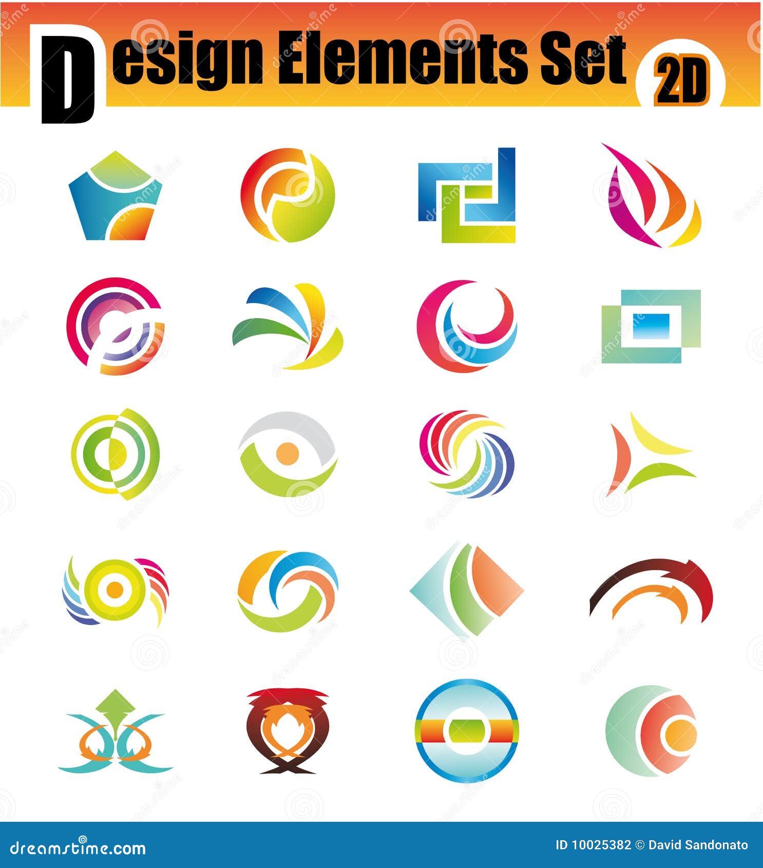 Set of Abstract Design Elements Stock Vector - Illustration of circle ...