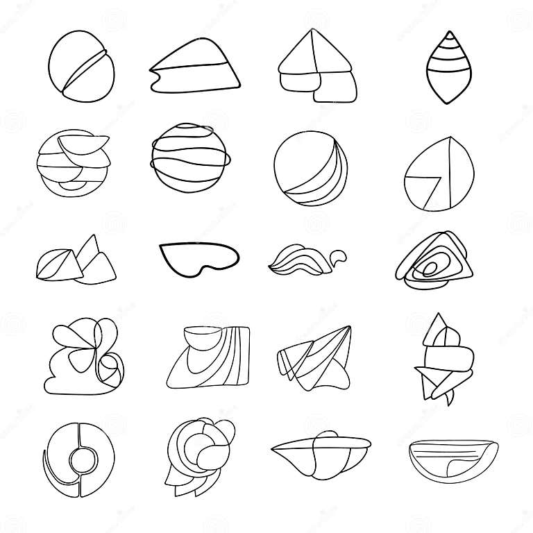 Set of Abstract Design Elements. Hand Drawn Shapes and Doodles Stock ...