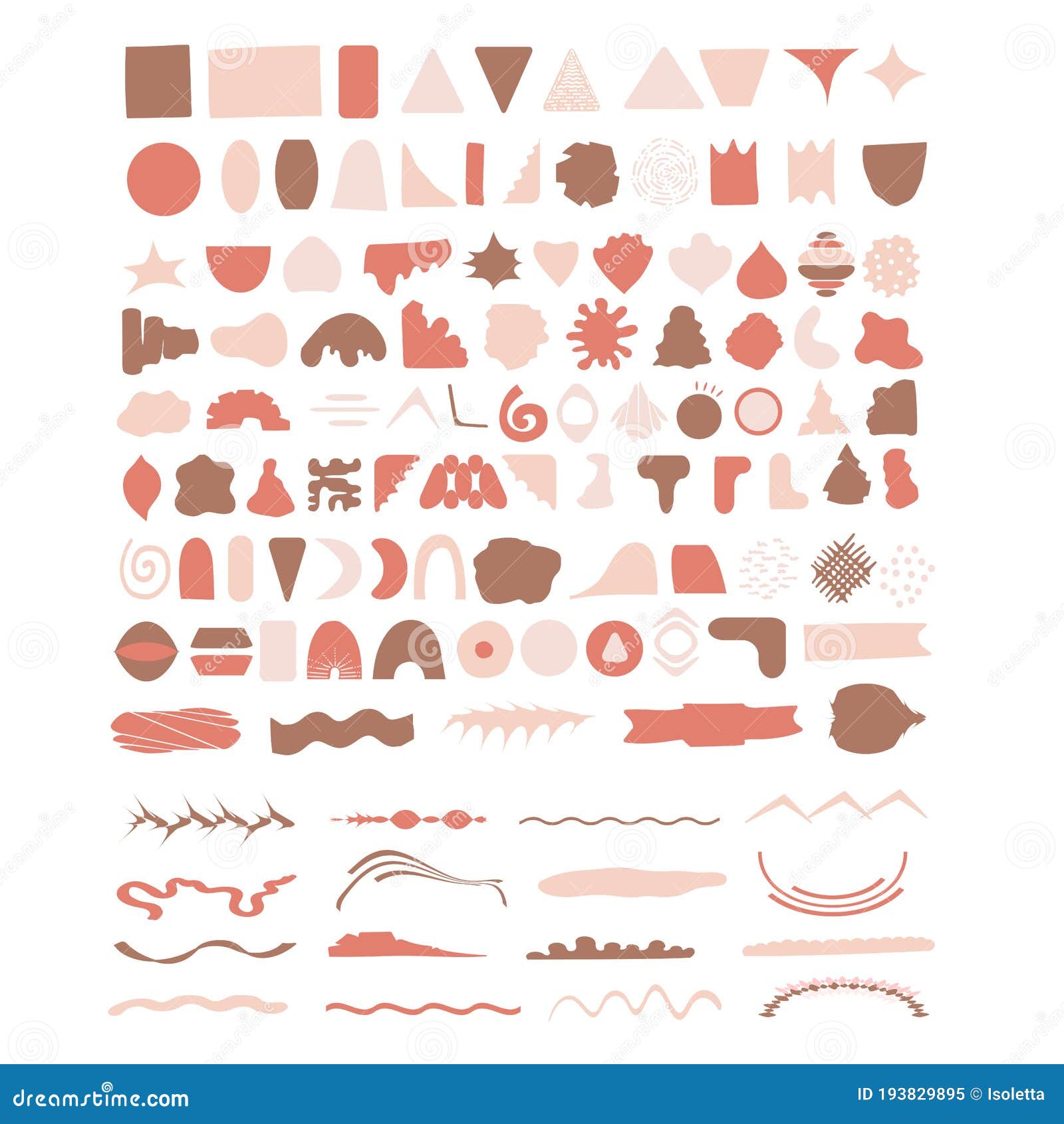 Set of Abstract Different Shapes and Other Design Elements Stock Vector ...