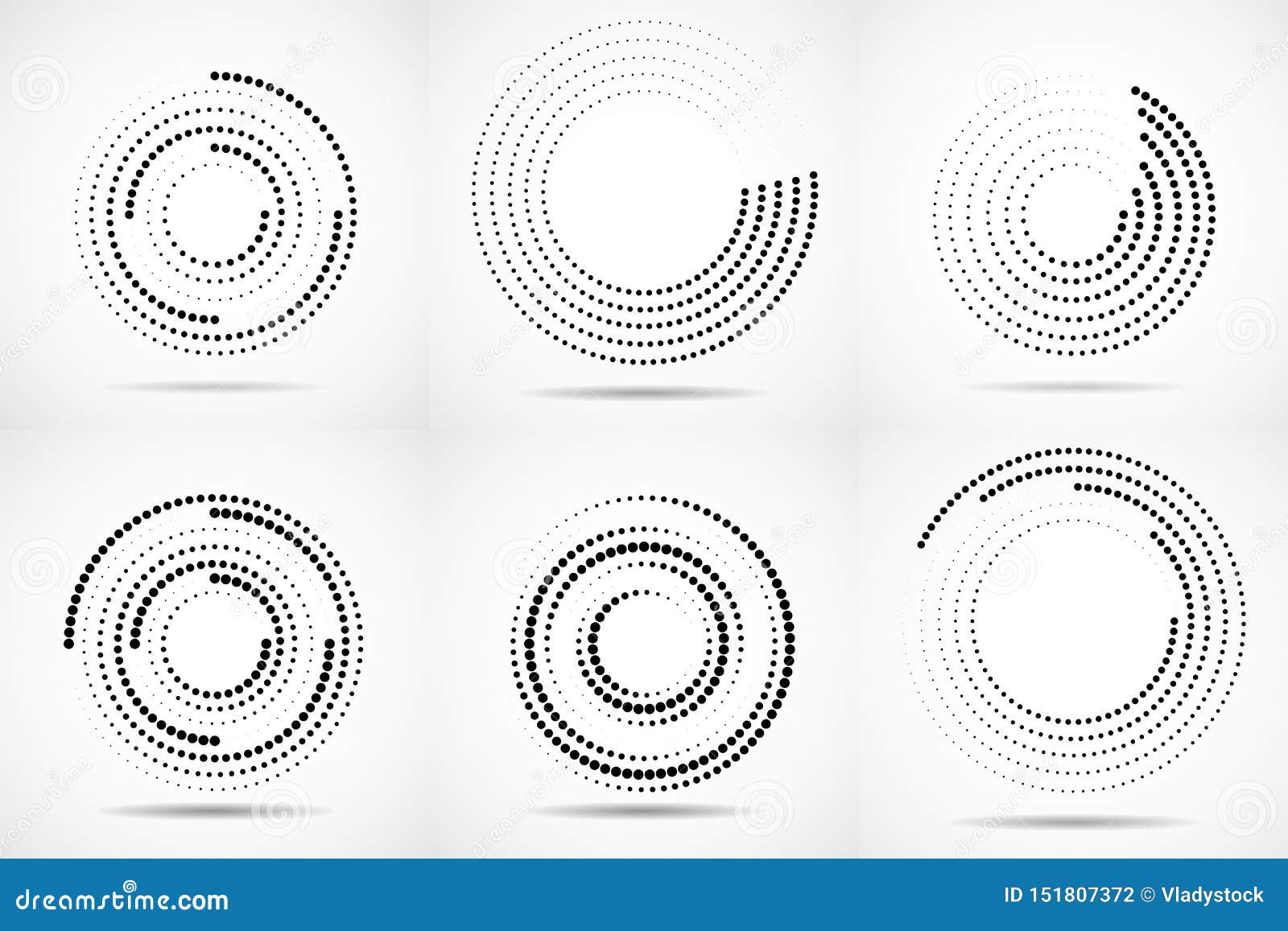 Set of Abstract Dotted Circles Stock Vector - Illustration of logo ...