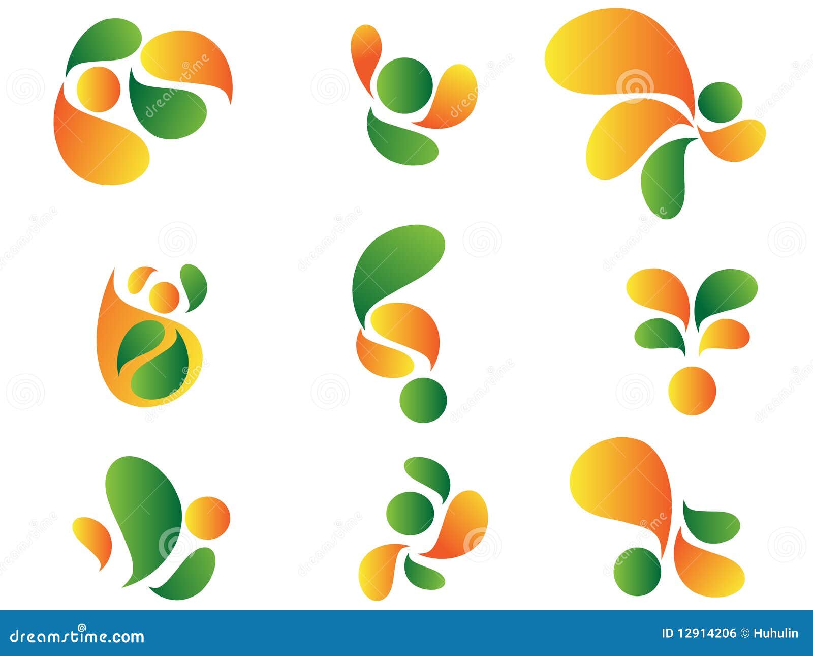 Set of Abstract Drop Elements Stock Vector - Illustration of shape ...