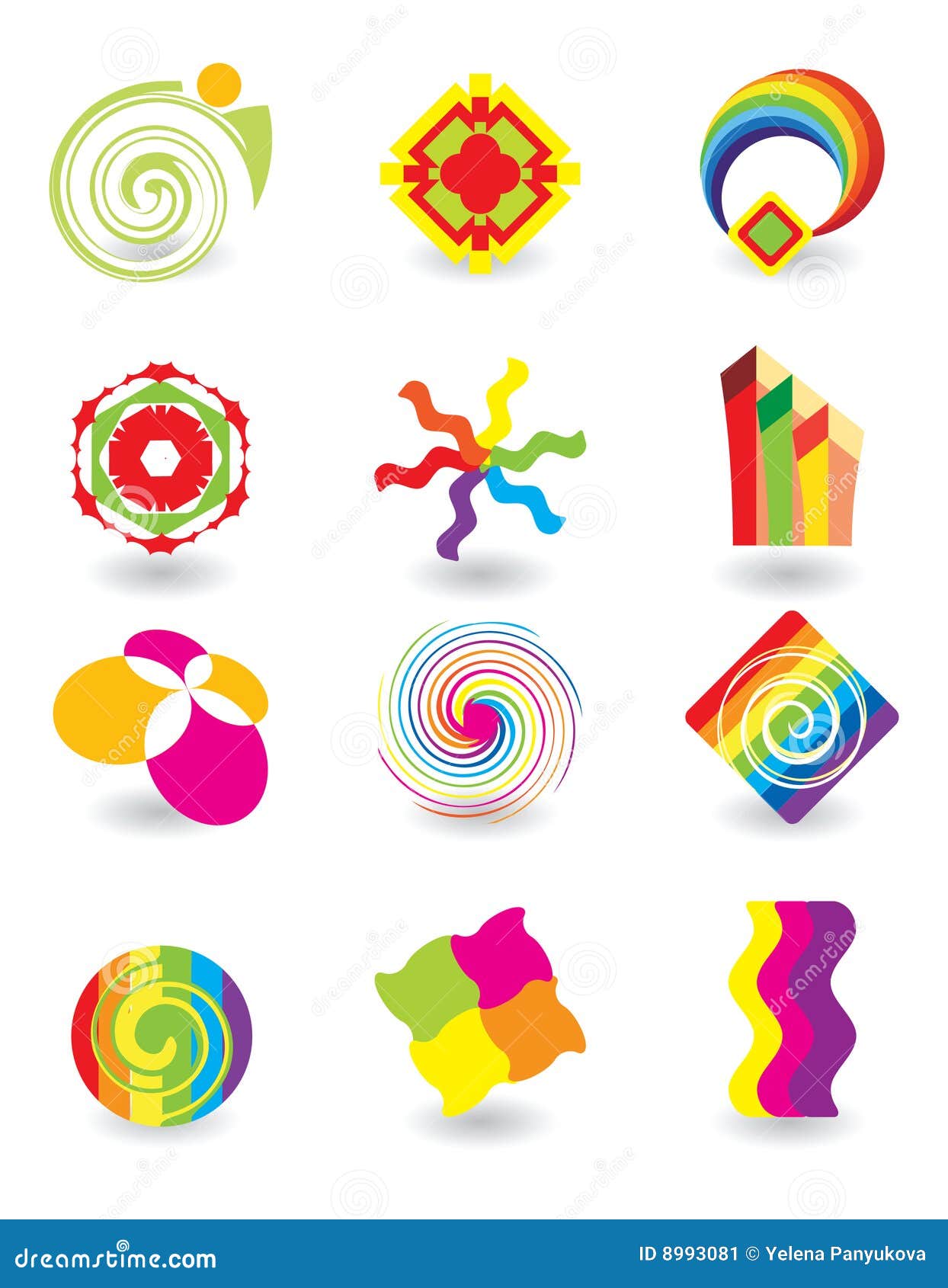 Set of abstract elements stock vector. Illustration of shape - 8993081