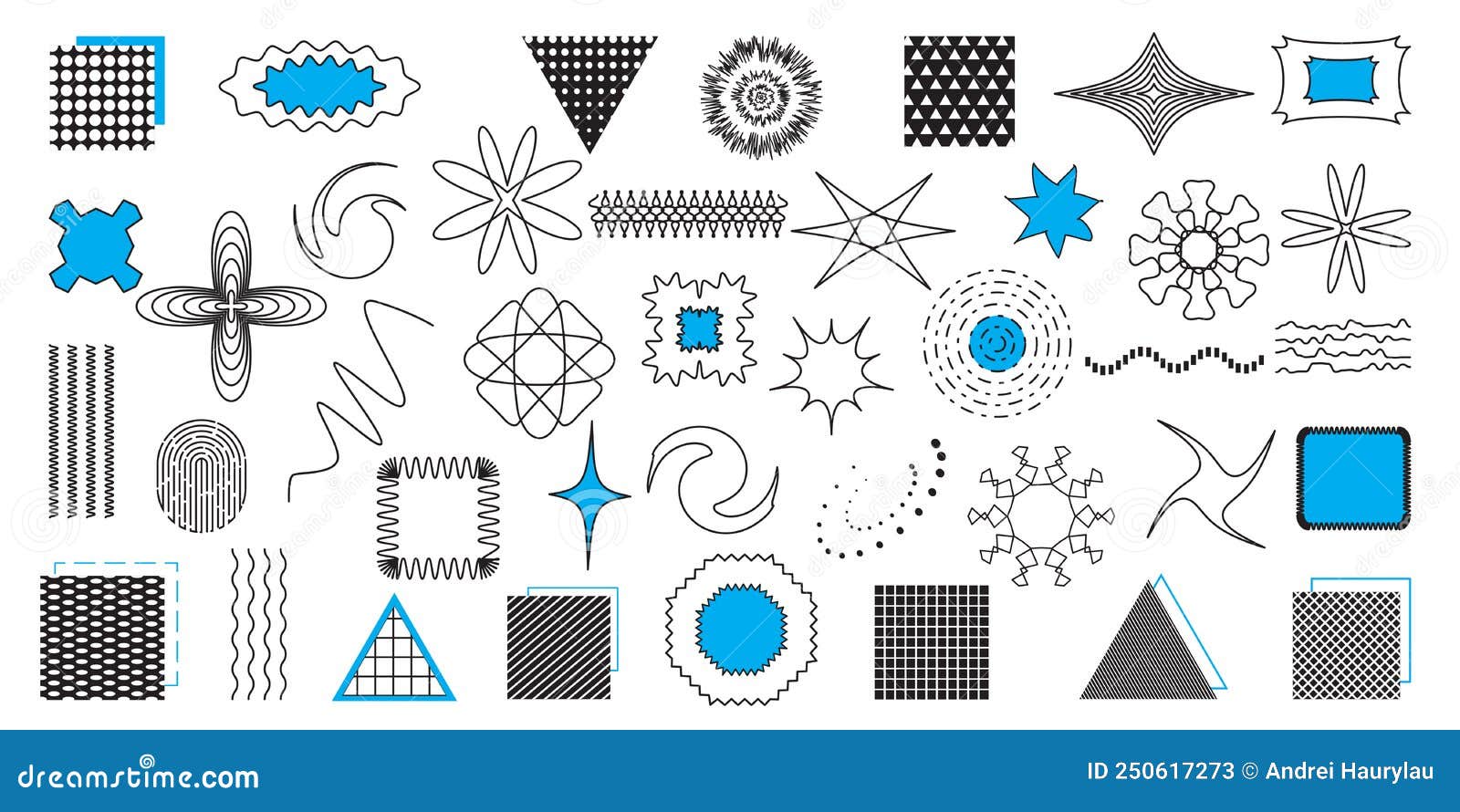 Set of Abstract Elements and Geometric Shapes. Forms, Lines ...