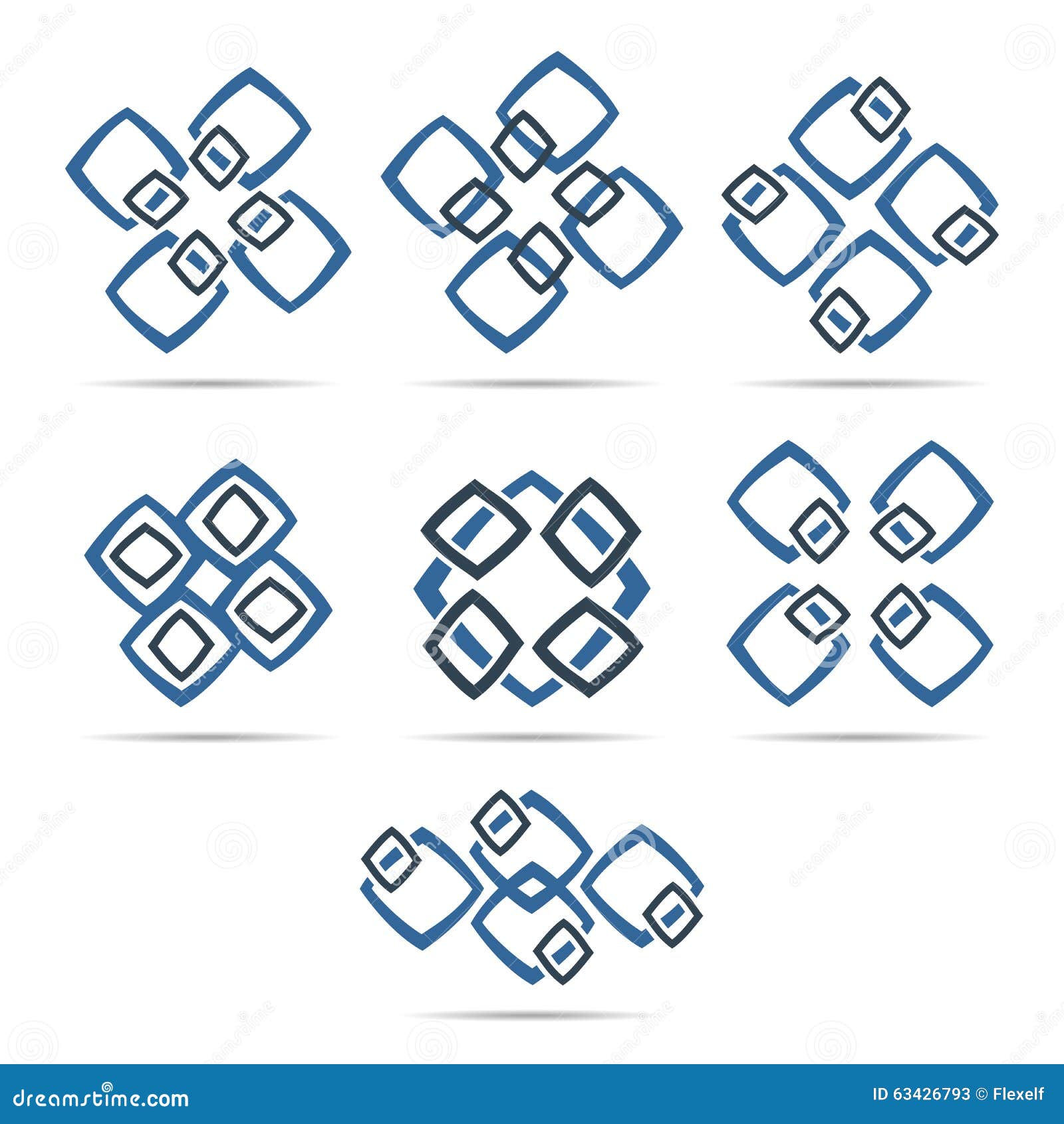 Set of Abstract Elements - Teamwork Stock Vector - Illustration of sign ...