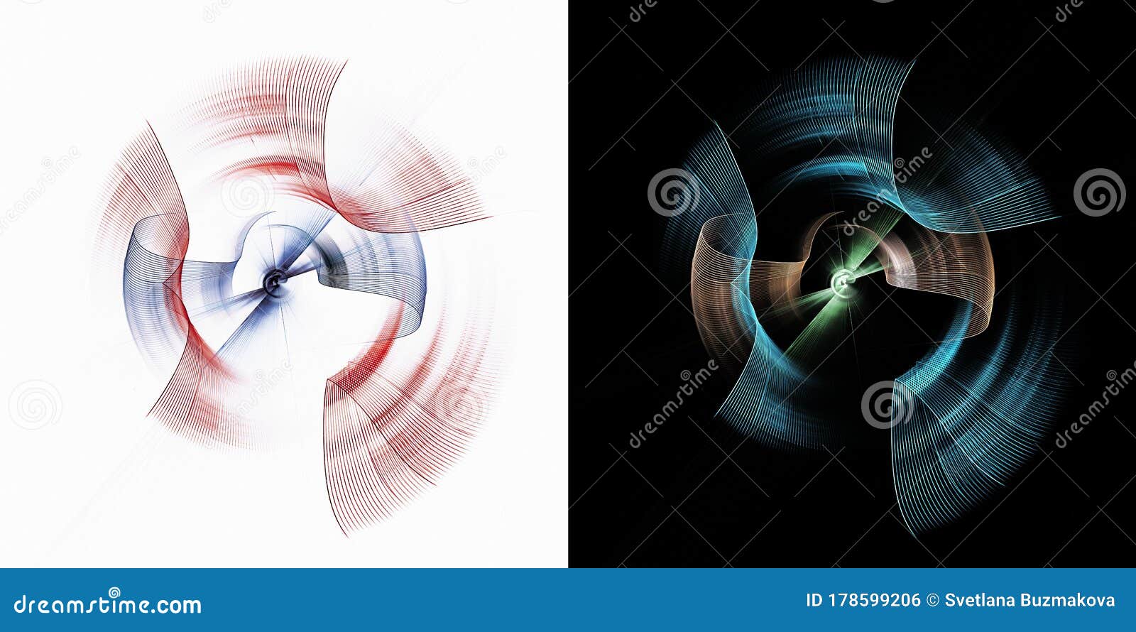 Set of Abstract Engine Images for Logo on a White and Black Background ...