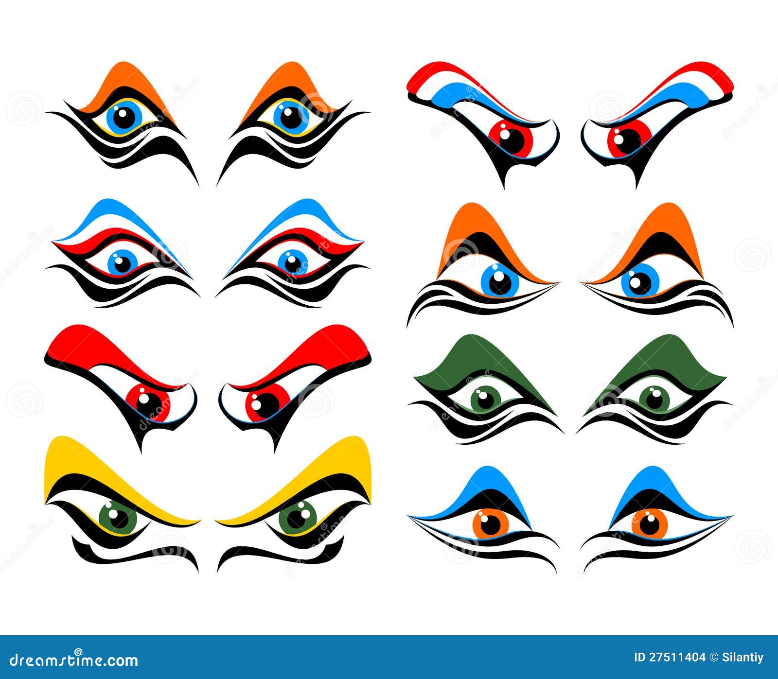 Set of abstract eyes stock vector. Illustration of look - 27511404
