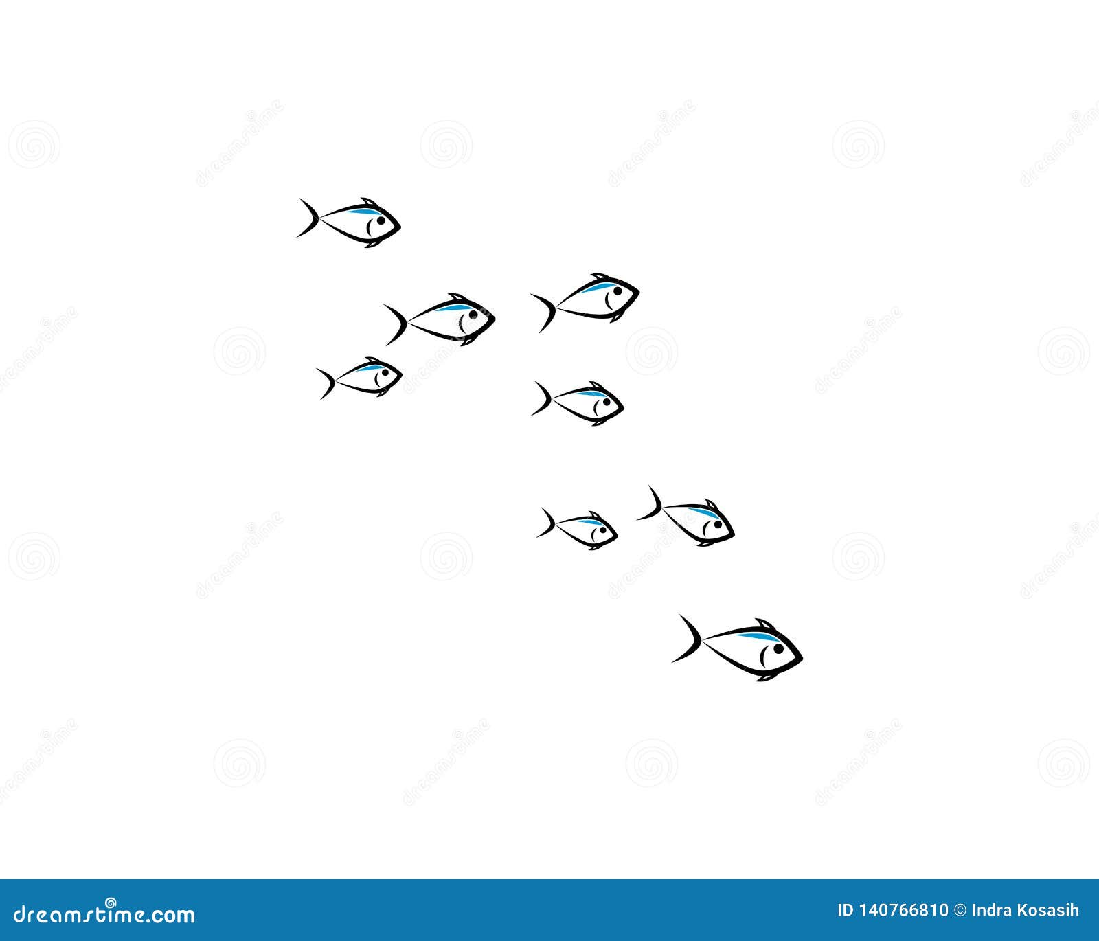 Set of Abstract Fish Background Template Vector Illustration Stock ...