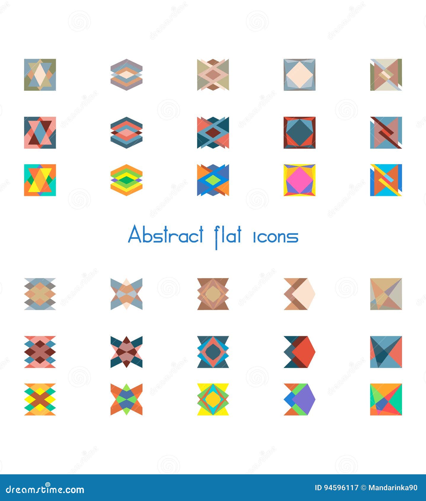 Set of Abstract Flat Pattern Icons. Vector Stock Vector - Illustration ...