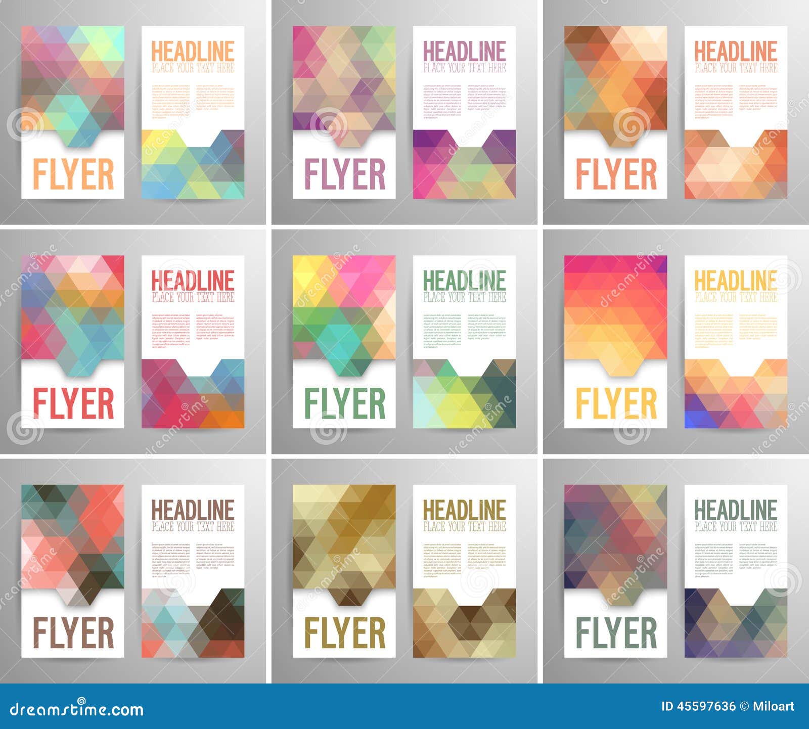 Set of Abstract Flyer Template with Place for Text. Stock Vector ...