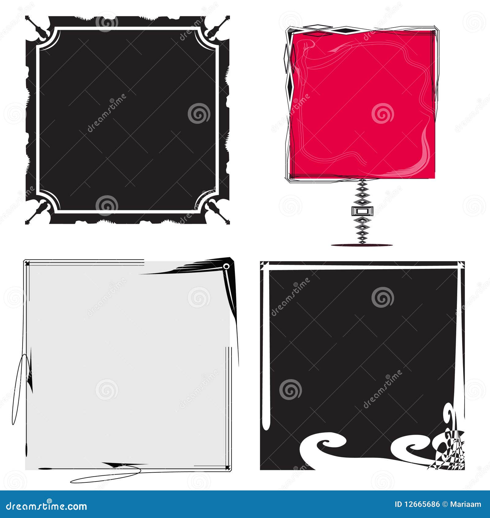 Set of abstract frames stock illustration. Illustration of decorative ...